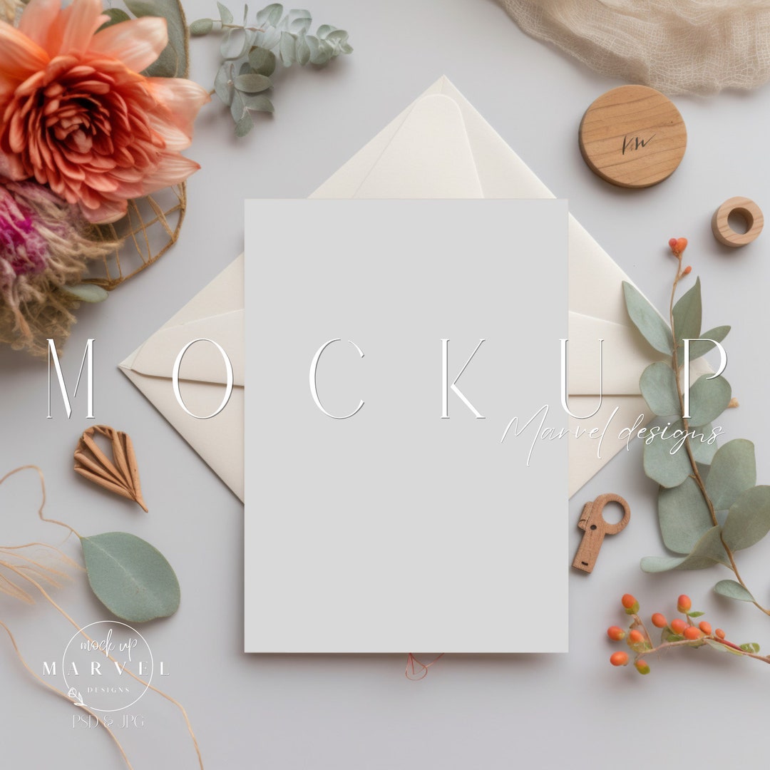 Invite Mockup | Wedding Card Mockup | Wedding Invite Mock up | Mockup ...