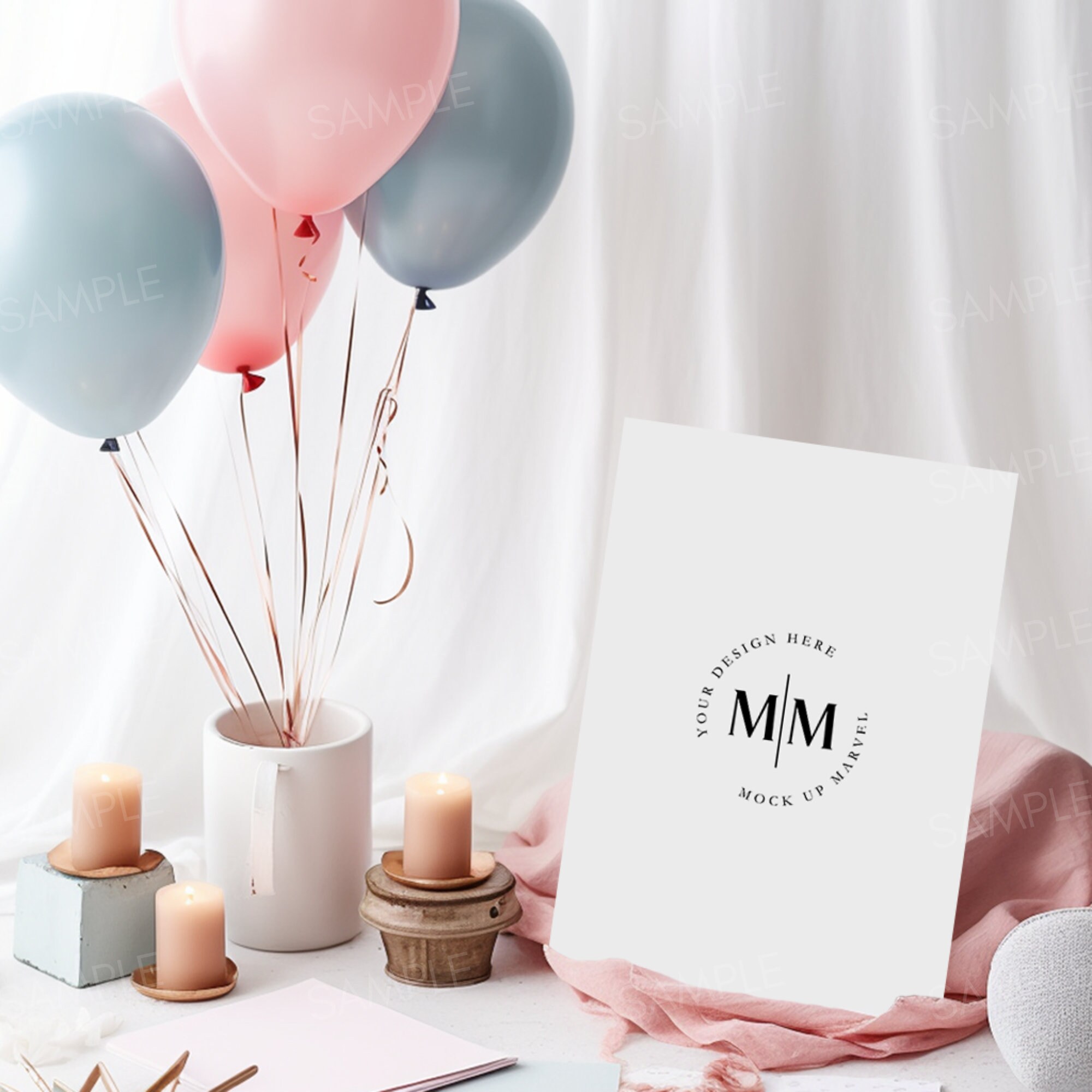 6 Birthday Invitation Mockups Kids Party Invitation Mockup Birthday ...