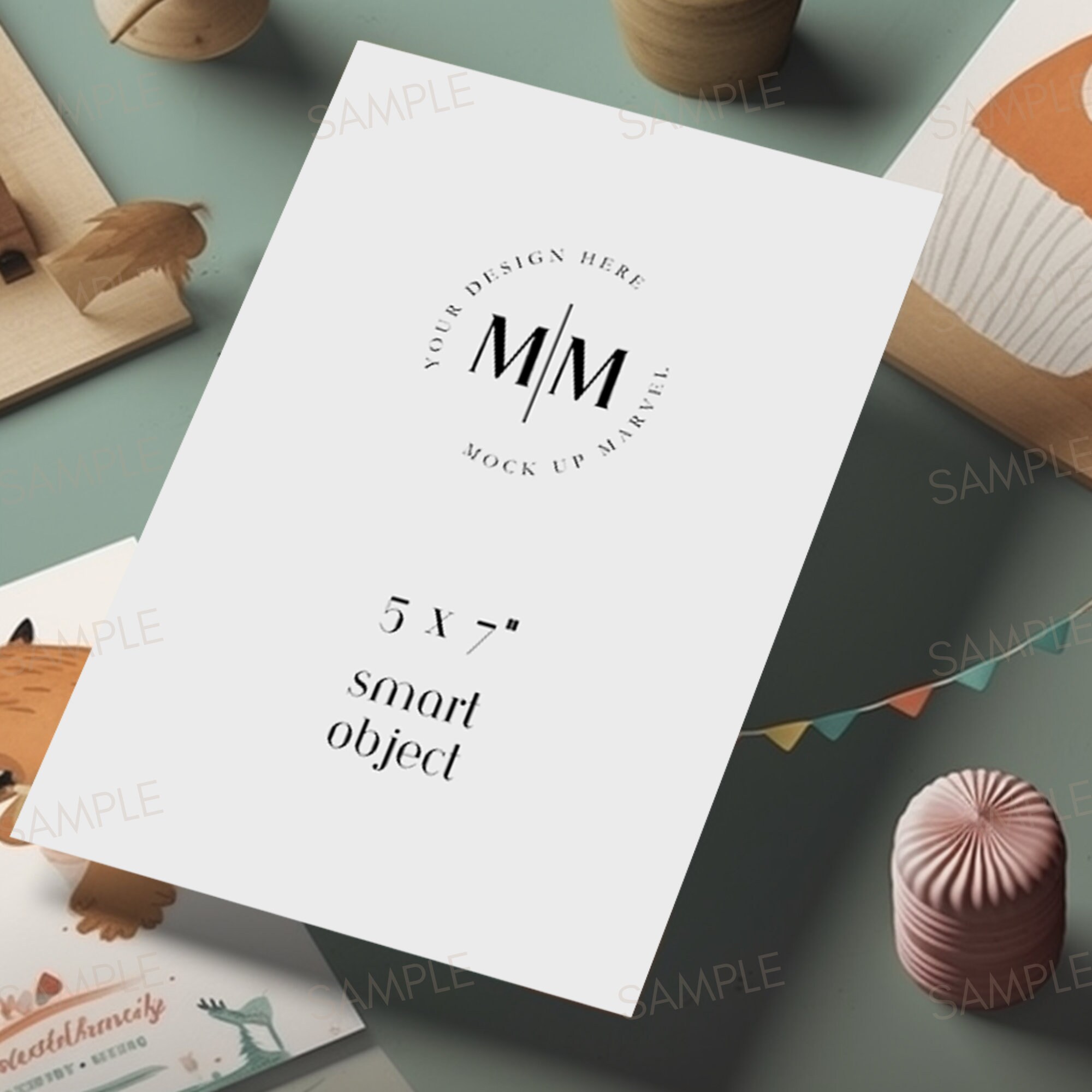 Birthday Party Invitation Mockup | Kids Invite Mockup | Mockup for ...