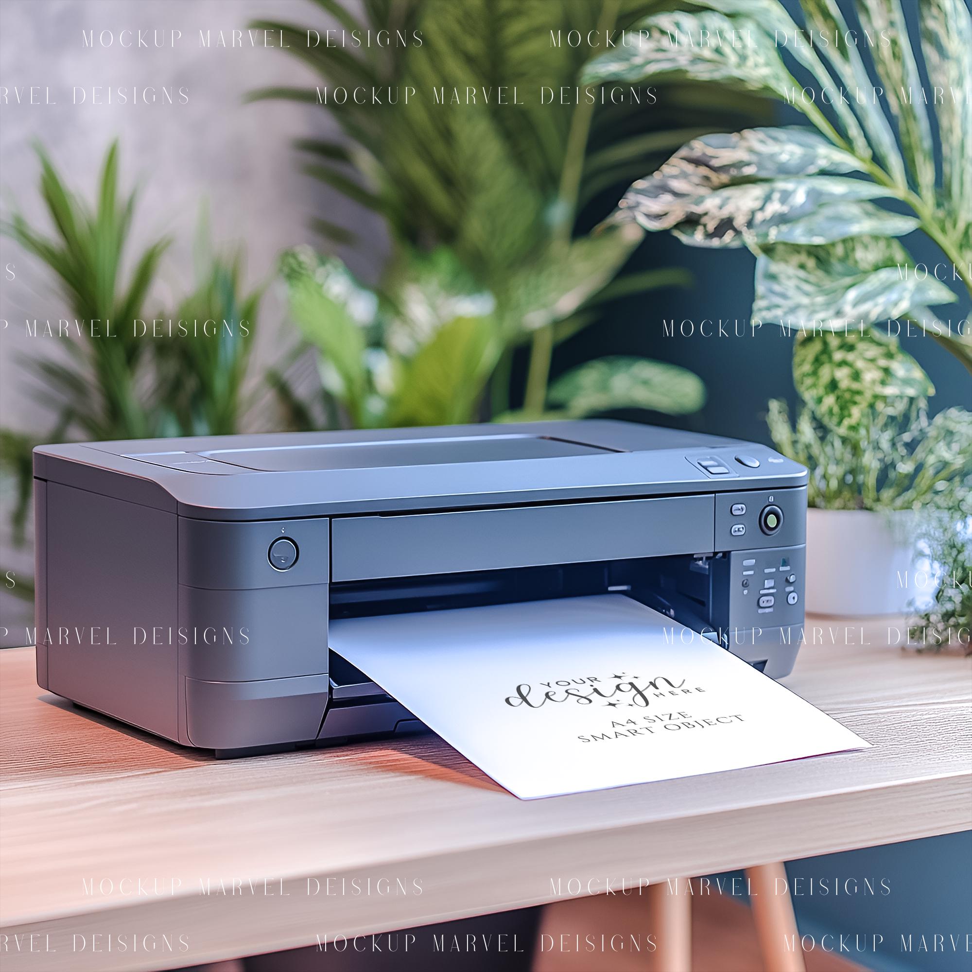 Printable Mockup, Home Printer Mockup, Printing Page Mockup, Printer ...