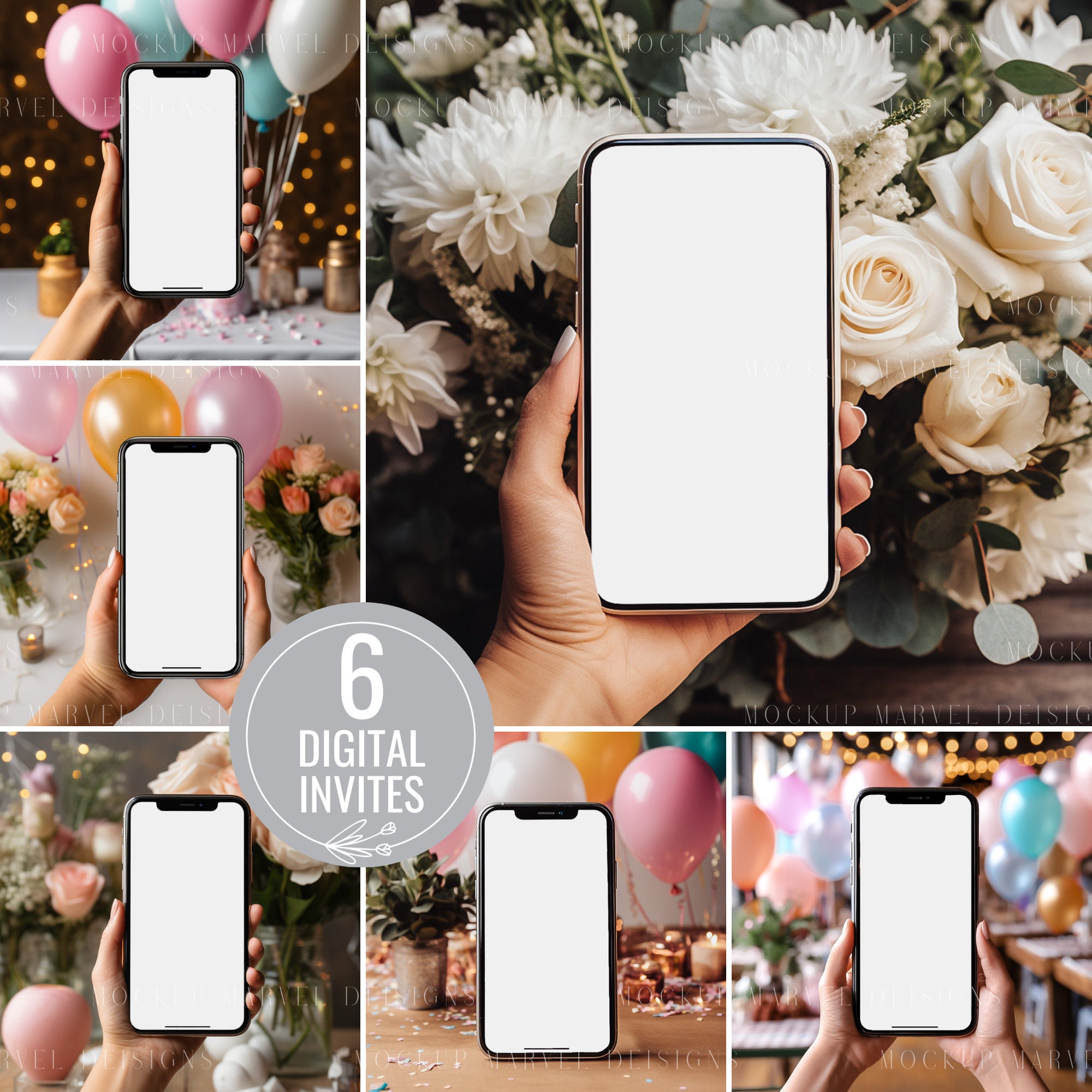 Invitation Mockup Bundle, Wedding Mockup, Birthday Invite Mockup, Table ...