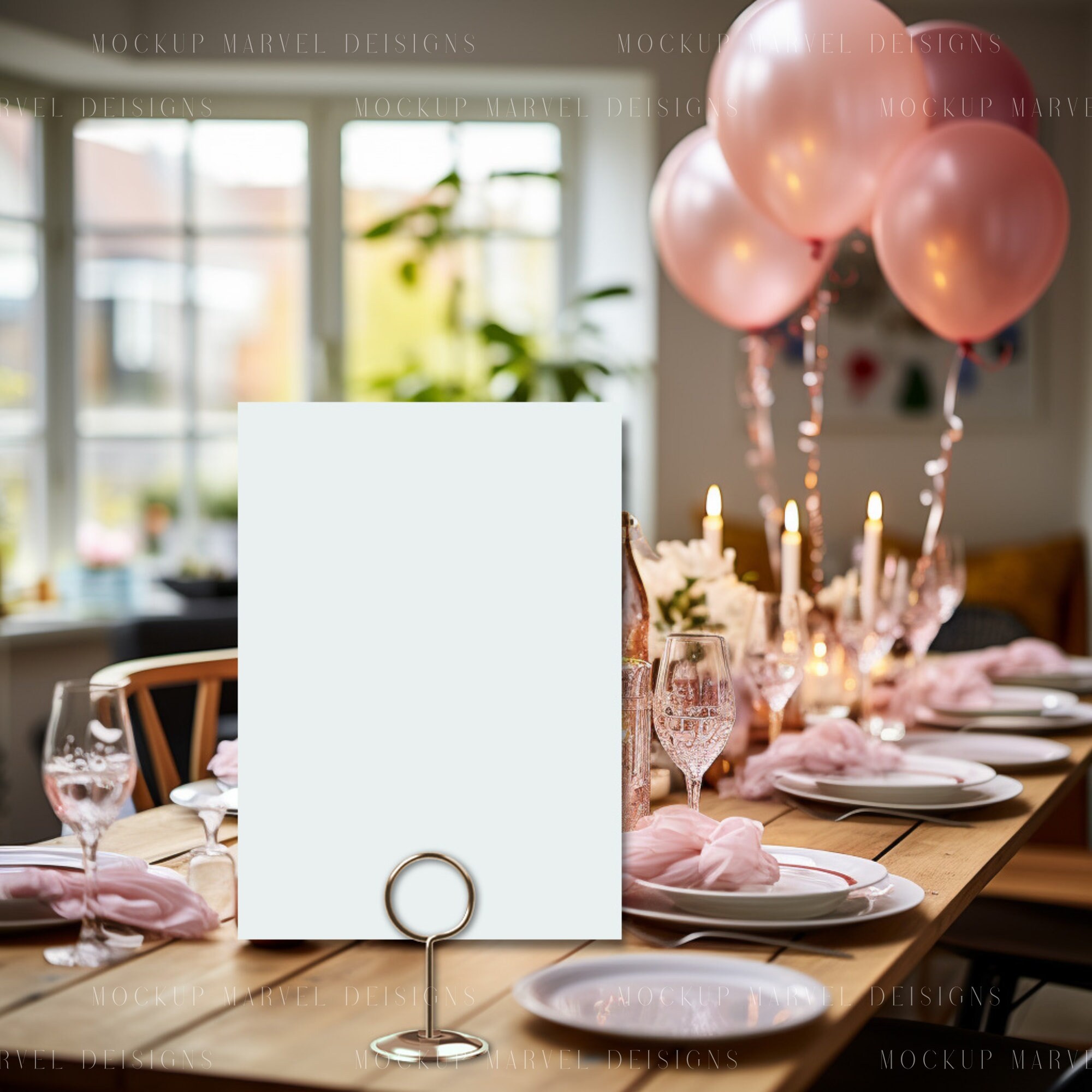 Party Sign Mockup Birthday Table Mockup Table Number Signs - Etsy