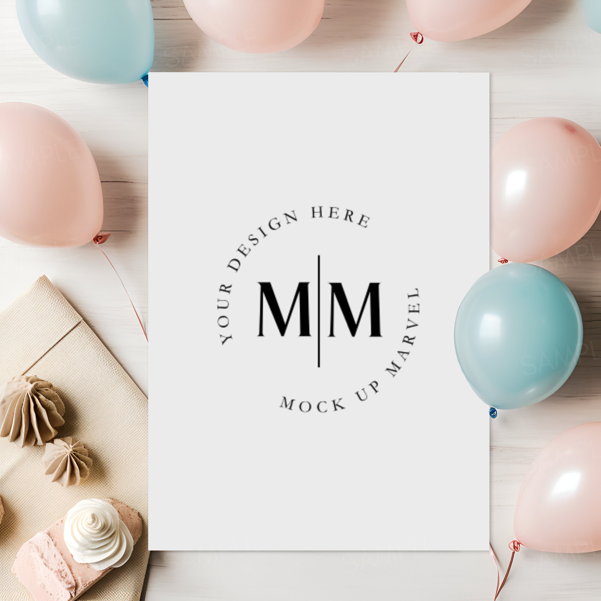 6 X Birthday Invitation Mockups | Kids Birthday Invitation Mockup ...