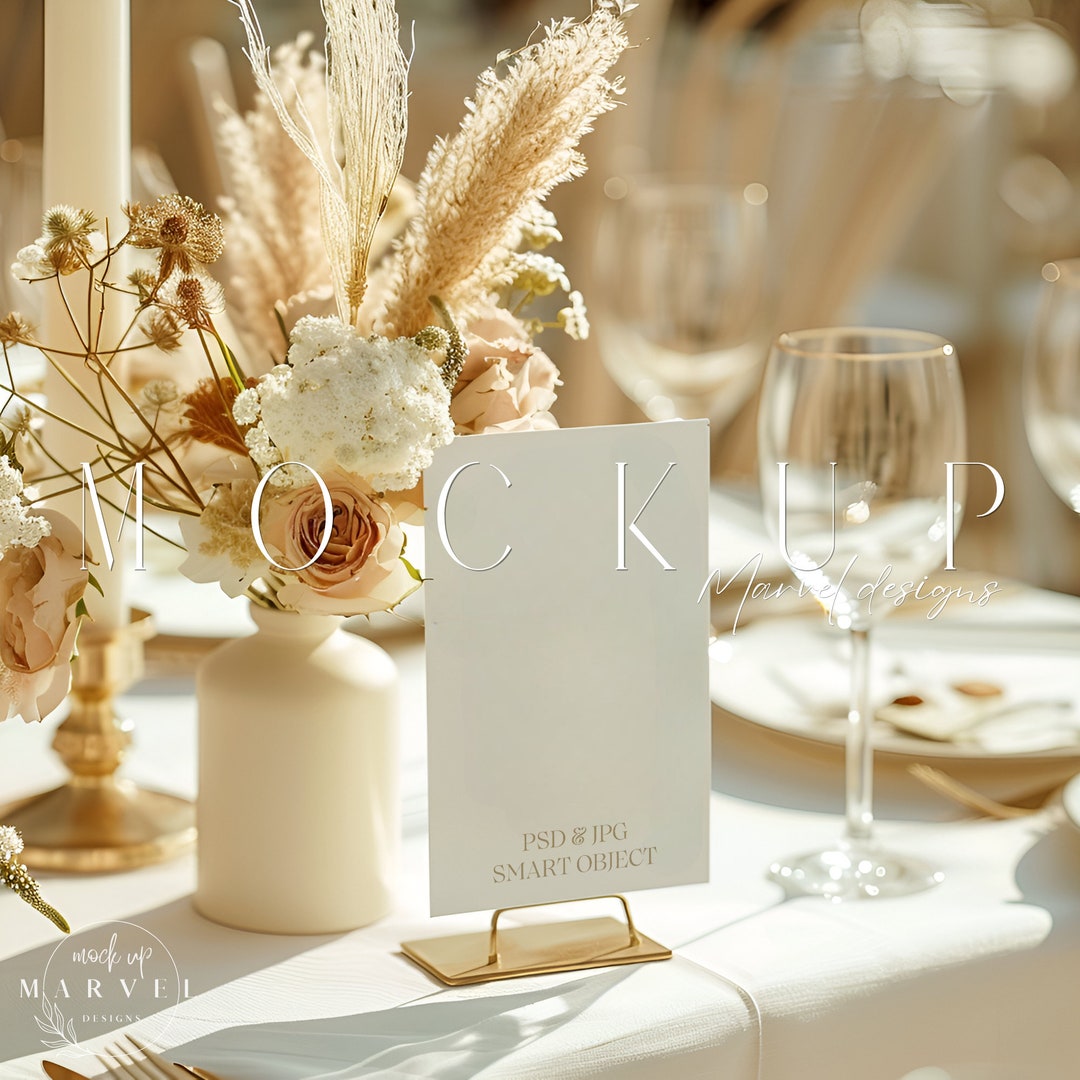Wedding Table Number Mockup Table Card Mockup 5X7 Card Mockup Table ...