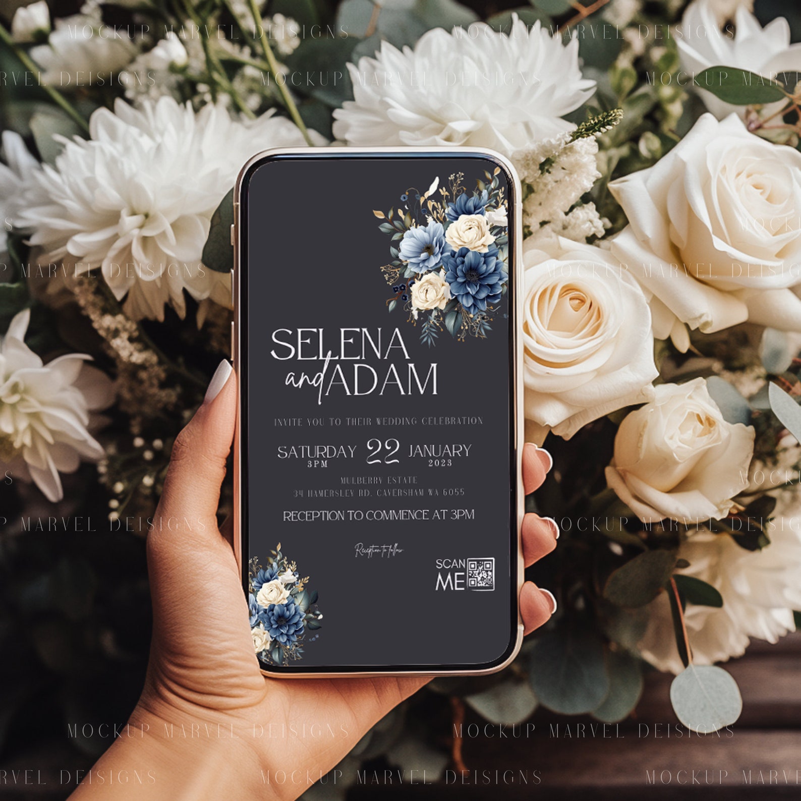 Smartphone Mockup | Phone Mock up | Boho Digital Invitation Mockup ...