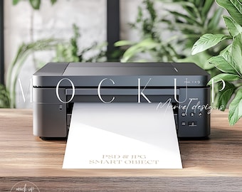 Printable Mockup, Home Printer Mockup, Printing Page Mockup, Printer ...
