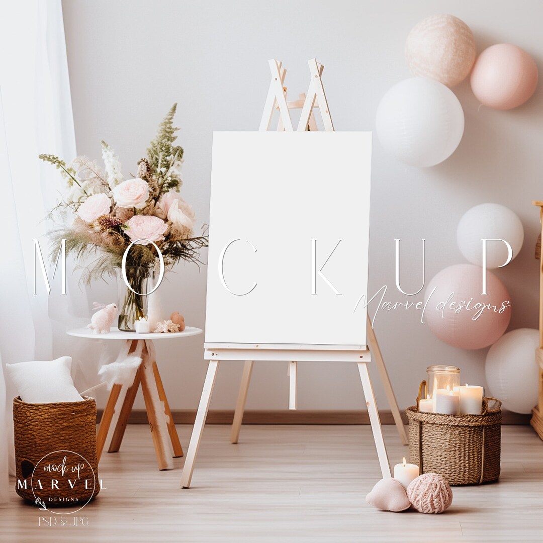Seating Chart Mockup | 18X24 Sign Psd Mockup | Boho Mockup Photo | Baby ...