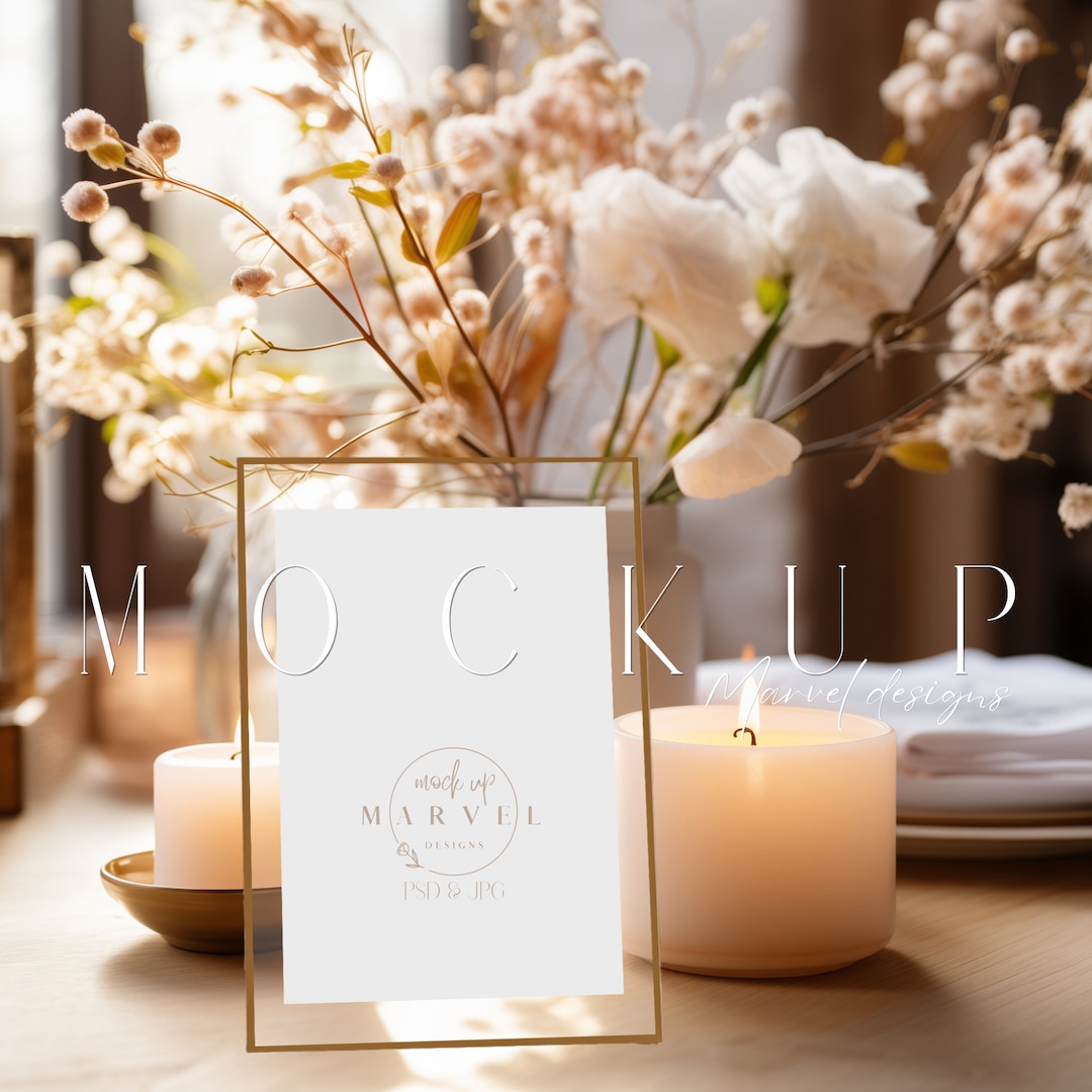 Table Number Mockup | Wedding Card Mockup | Table Card Mockup | Seating ...