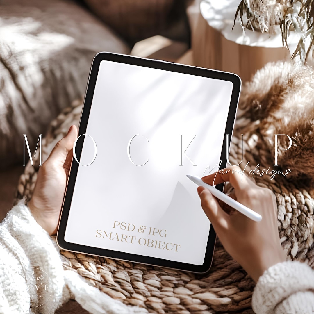 Digital Planner Mockup, White iPad Mockup, Aesthetic Planner Mockup ...