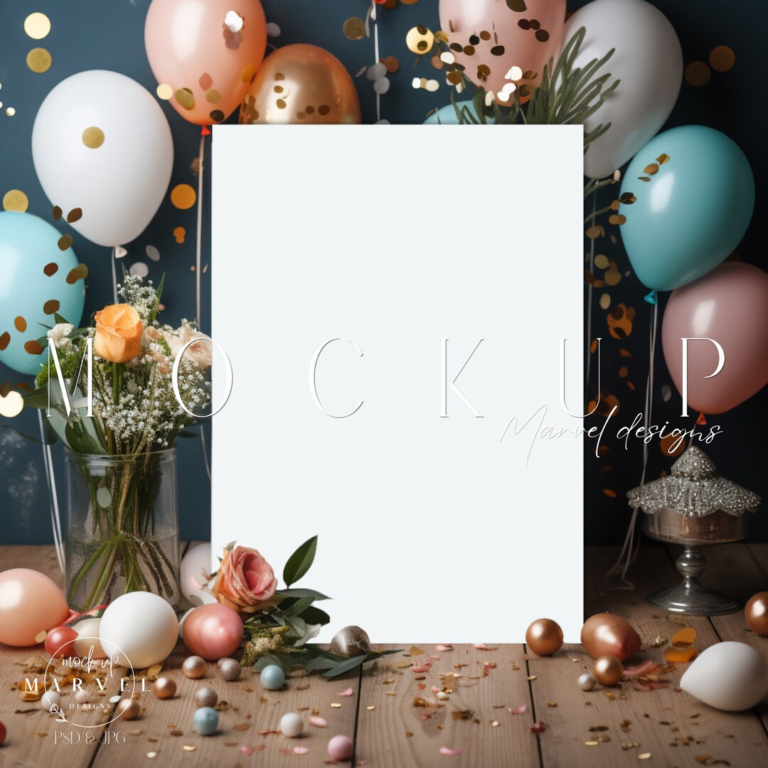 Invitation Mockup | Birthday Card Mockup | 5X7 Card Mock up | Party ...