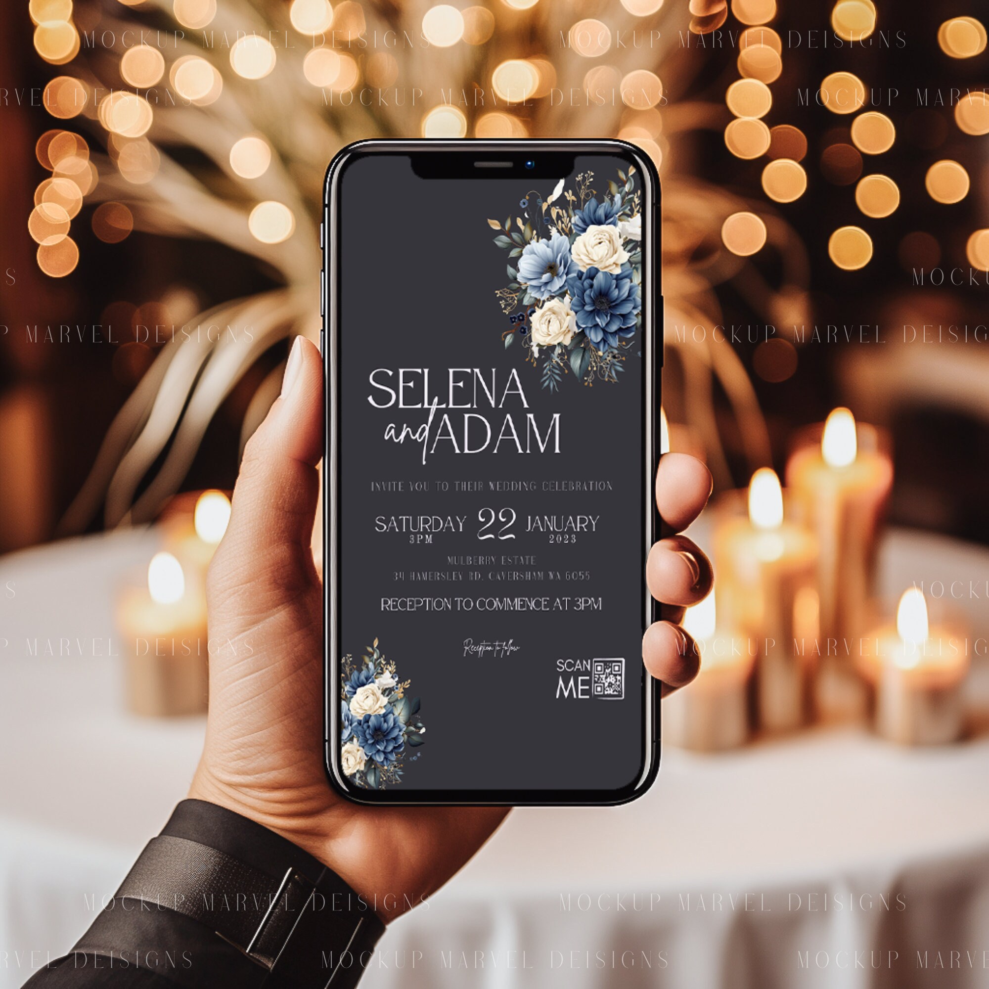 Birthday Invitation Mockup, Smart Phone Mockup, Device Mockup, Party ...