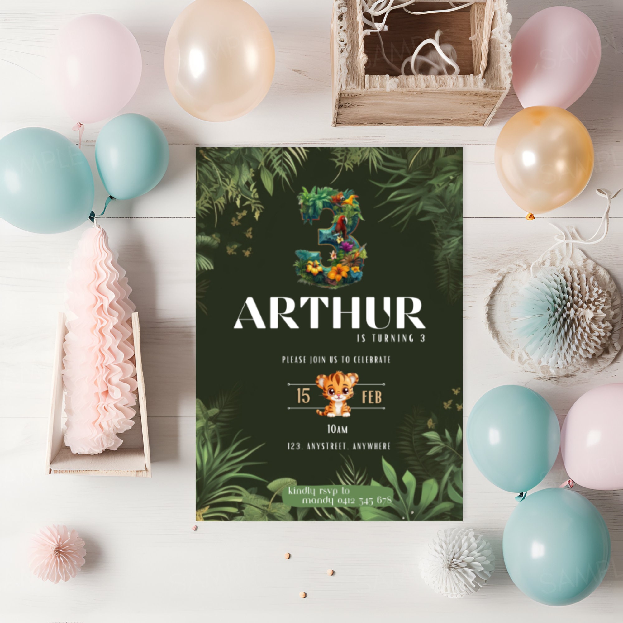 Party Invitation Mockup | Minimalist Invitation Mock up | Birthday ...