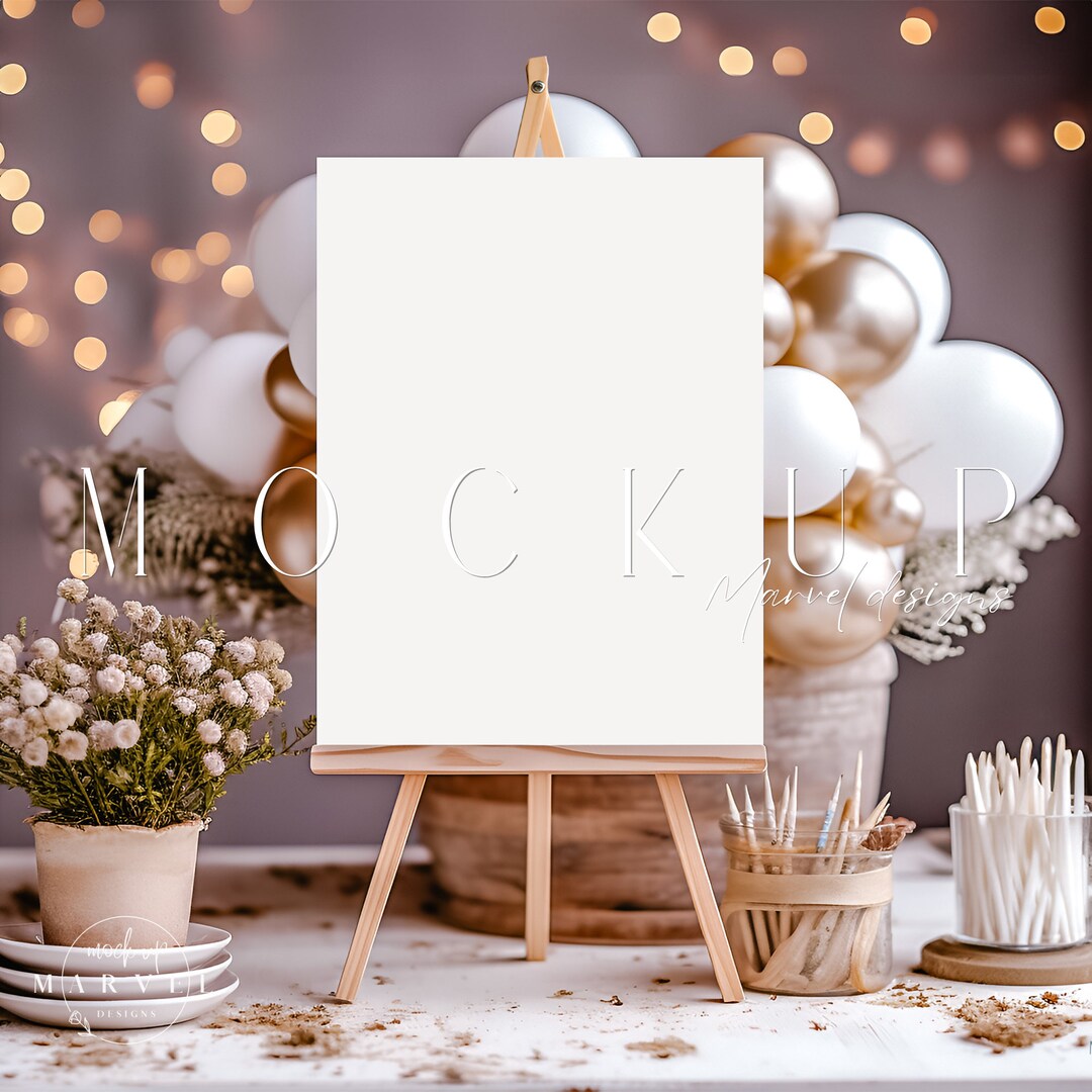 Table Number Mockup, Birthday Sign Mockup, Drinks Sign Mockup, Wood ...