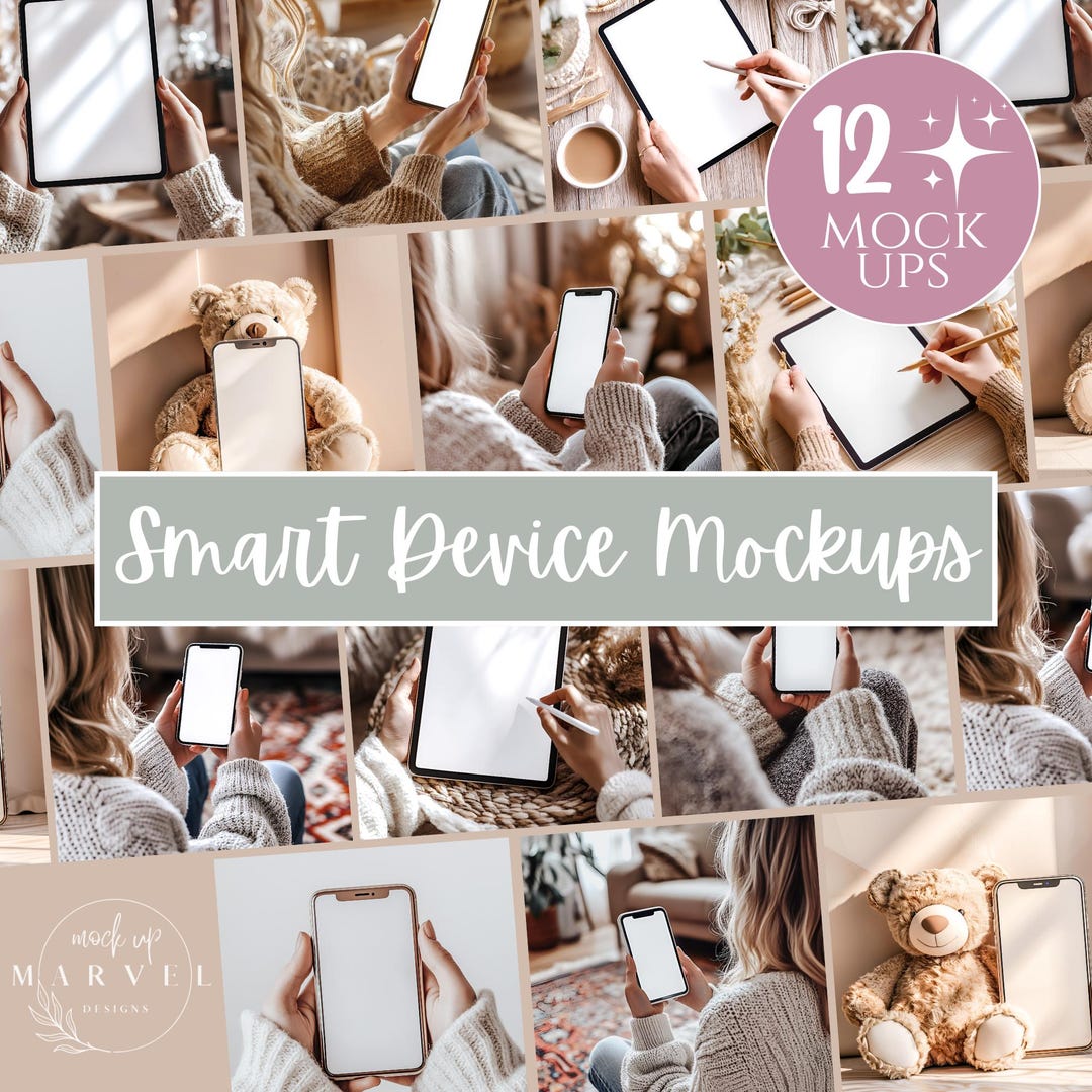 Phone Invite Mockup Bundle, Digital Invite Mockup, Smart Phone Mockup ...