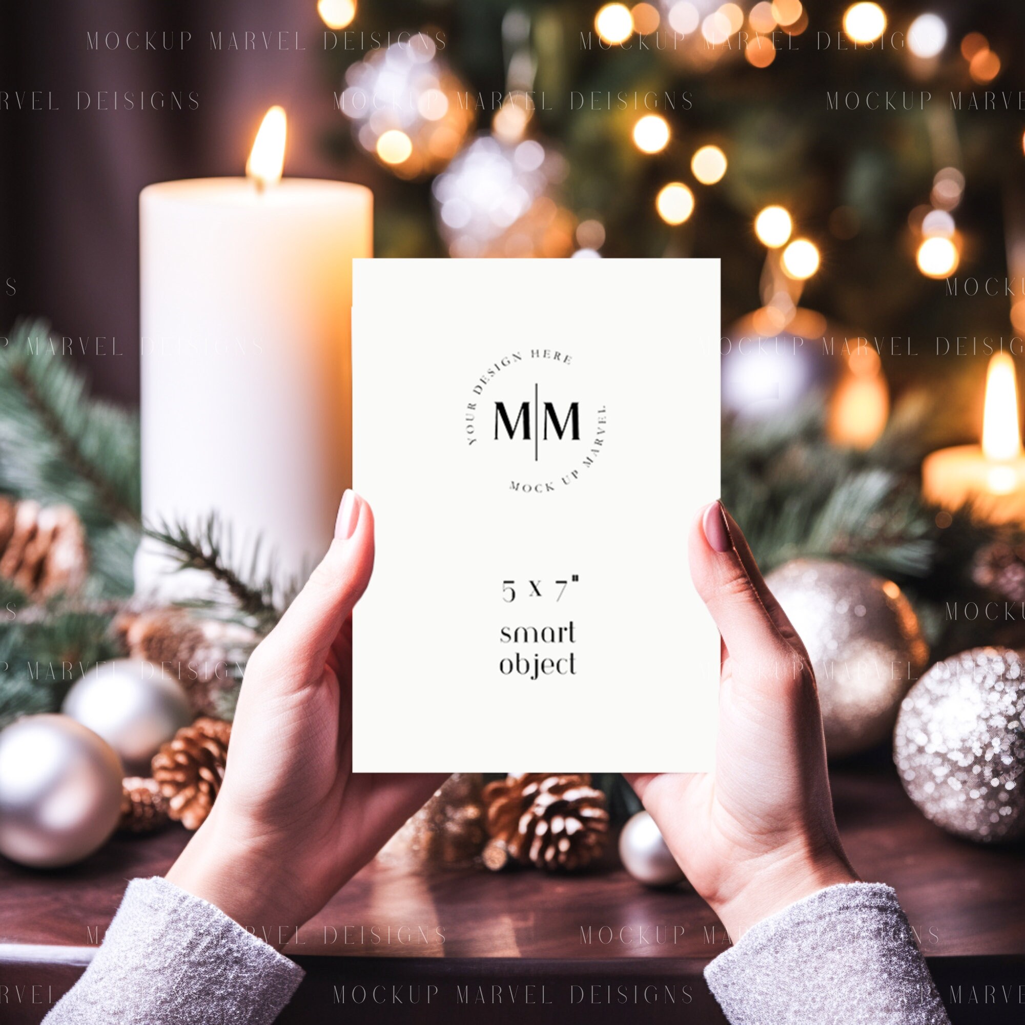 Greeting Card Mockup Winter Card Mockups Holiday Card - Etsy