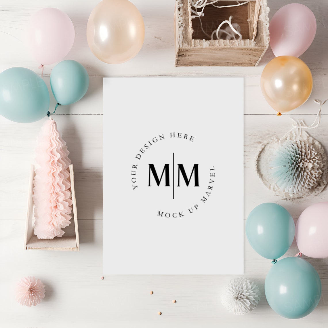 6 X Birthday Invitation Mockups | Kids Birthday Invitation Mockup ...