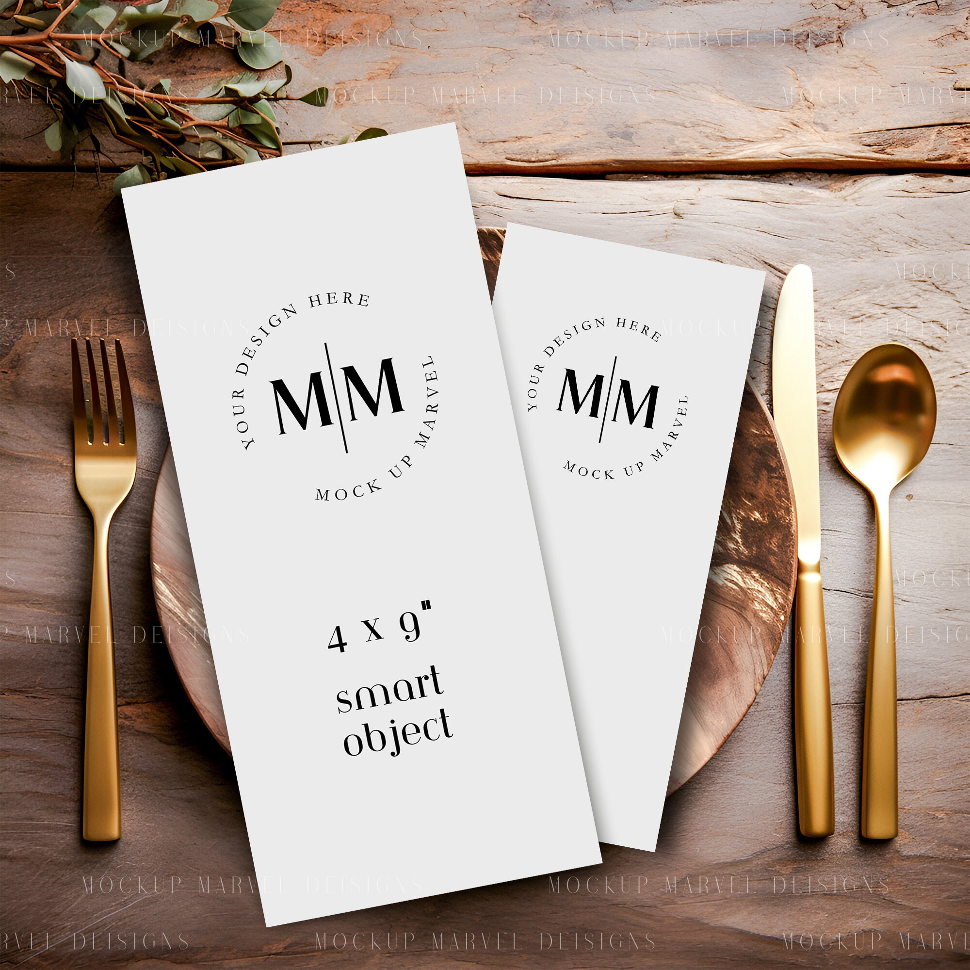 Menu Mockup 4X9 Card Mockup Simple Event Menu Mock up 4 - Etsy