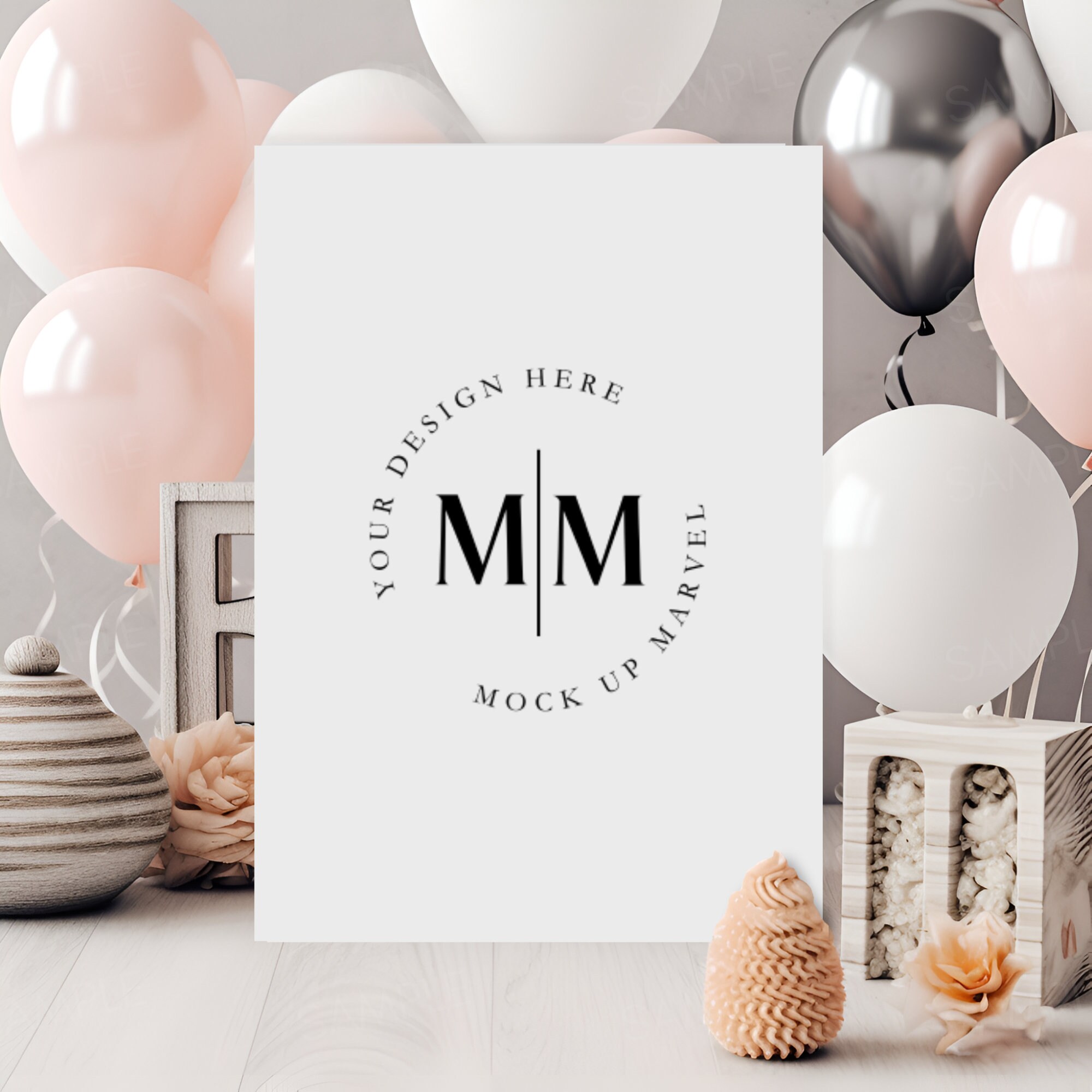 6 X Birthday Invitation Mockups | Kids Birthday Invitation Mockup ...
