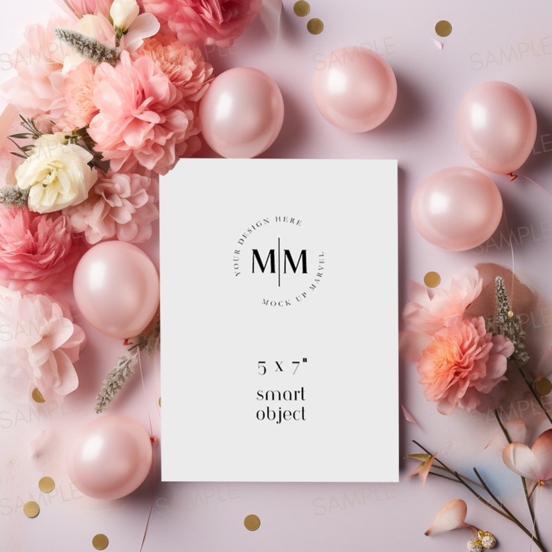 Invitation Mockup Smart Object Mockup Birthday Invitation - Etsy