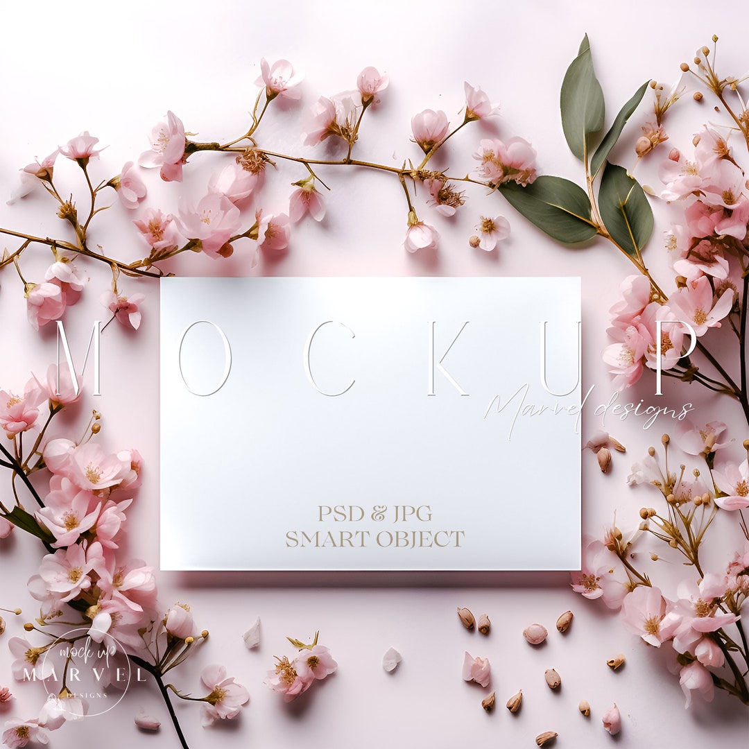 Invitation Mockups | Valentine's Day Card Mock-up | Horizontal Card ...