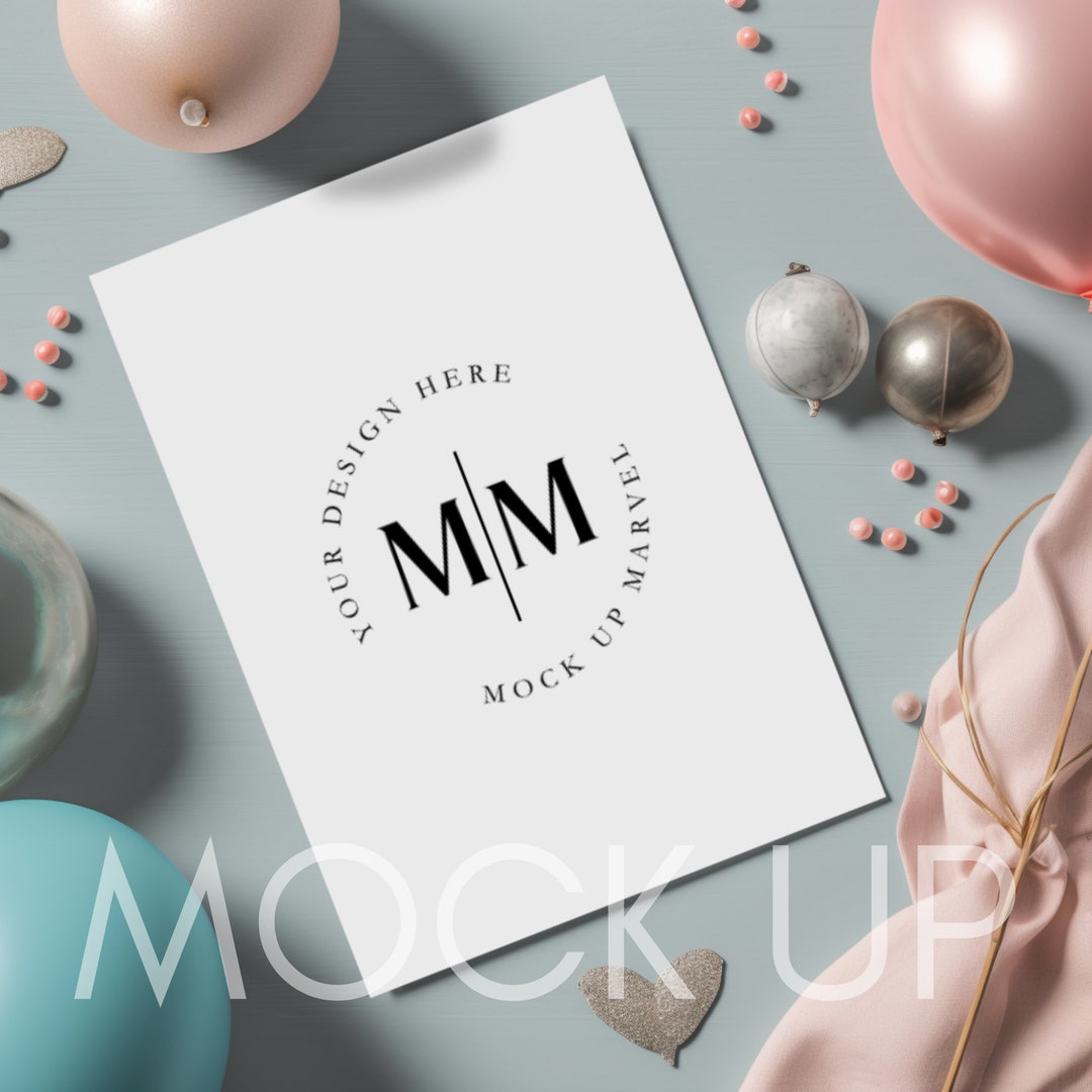 5X7 Card Mockup | Smart Object Mockup | Birthday Mockup | Minimalist ...
