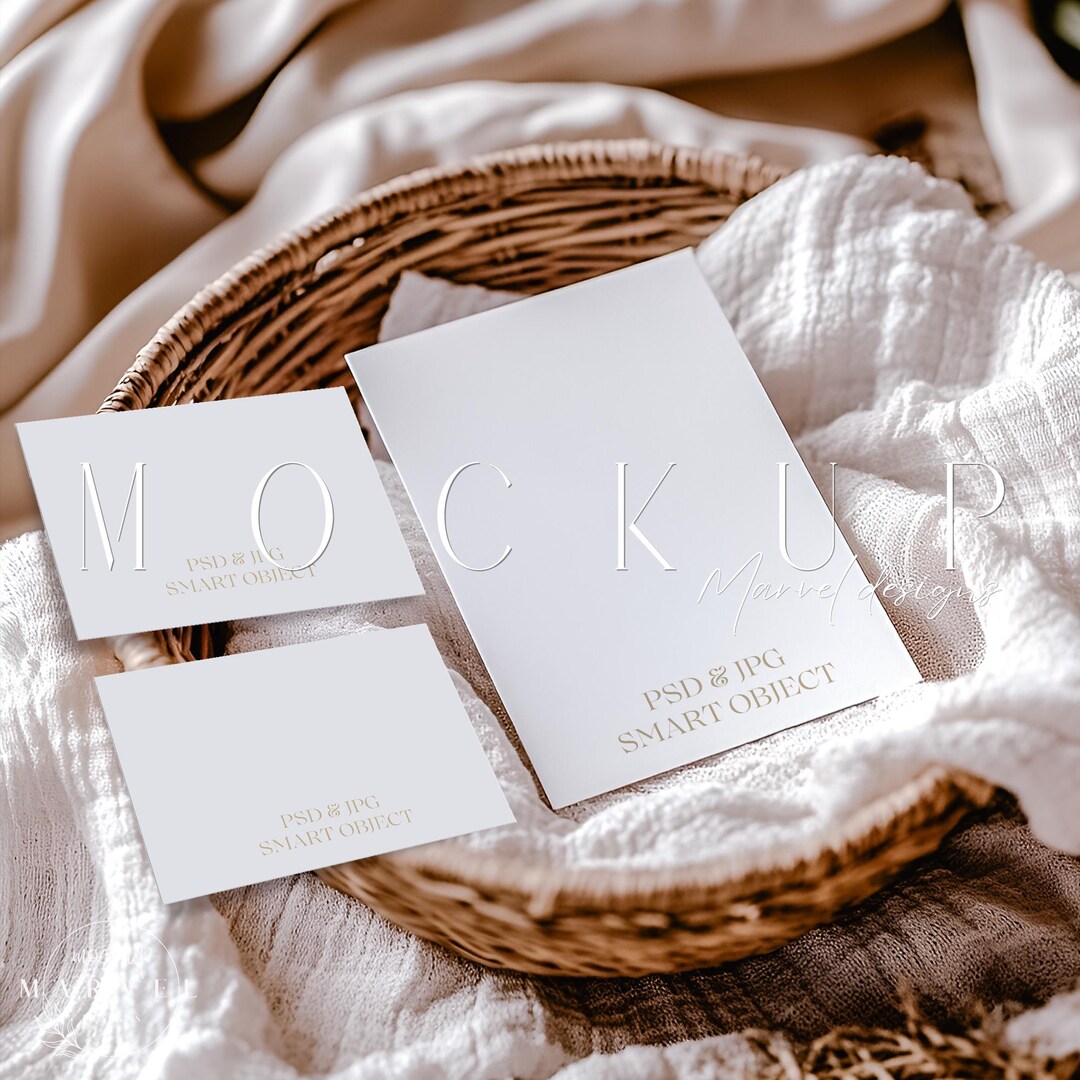 Baby Shower Suite Mockup 5x3.5 Card Mockup Suite Mock up Boho Card ...