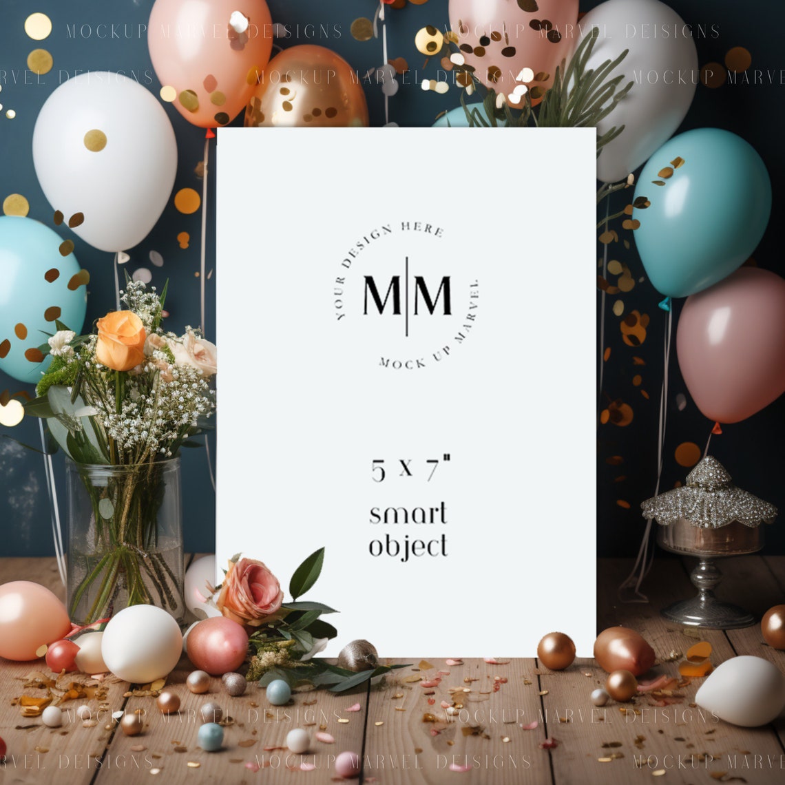 Invitation Mockup Birthday Card Mockup 5X7 Card Mock up - Etsy