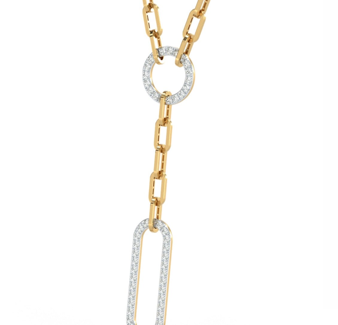 Trendy Solid Yellow Gold Diamond Paperclip Chain Locket - Etsy