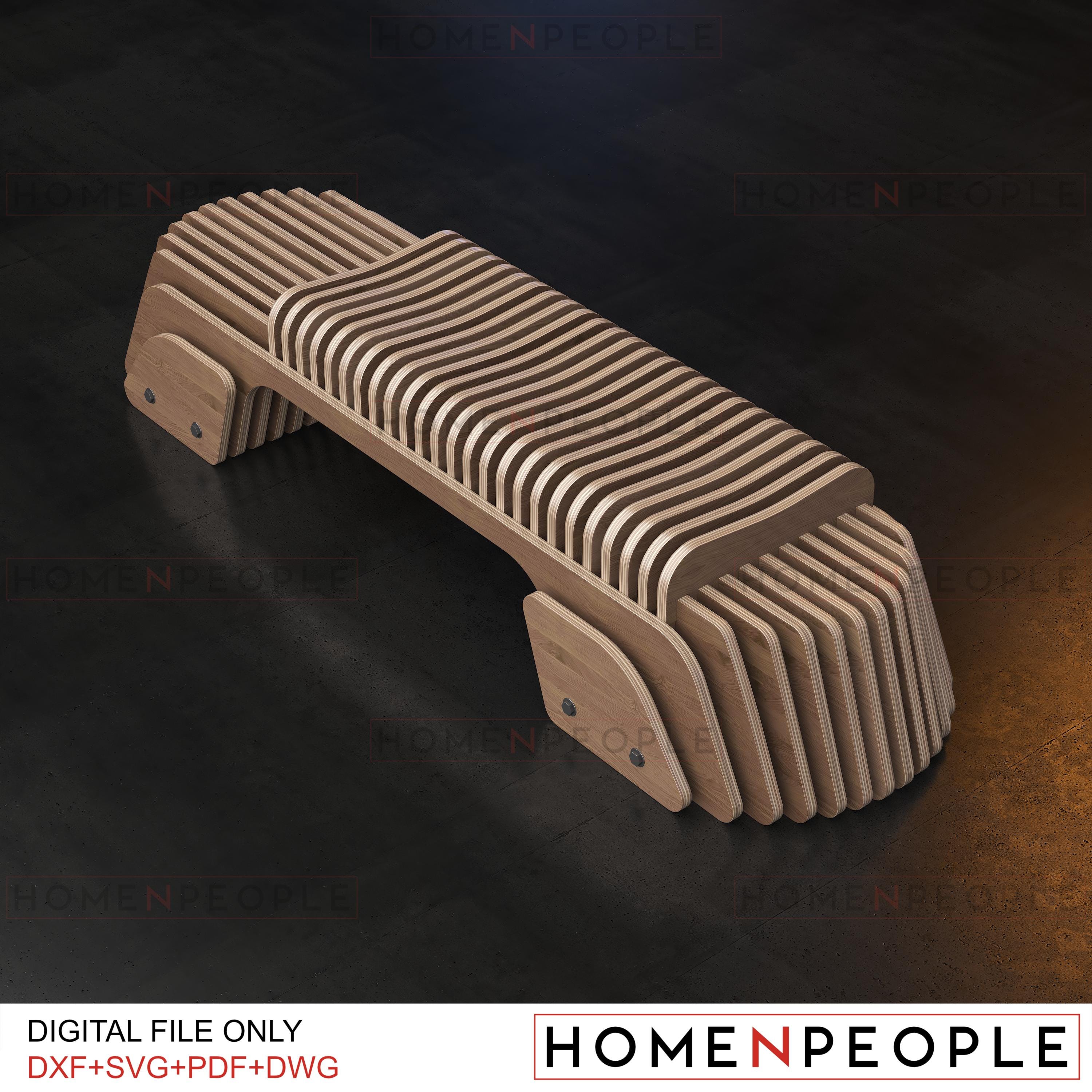 Parametric Bench 7 / Parametric Wooden Seat / CNC Files for Cutting - Etsy