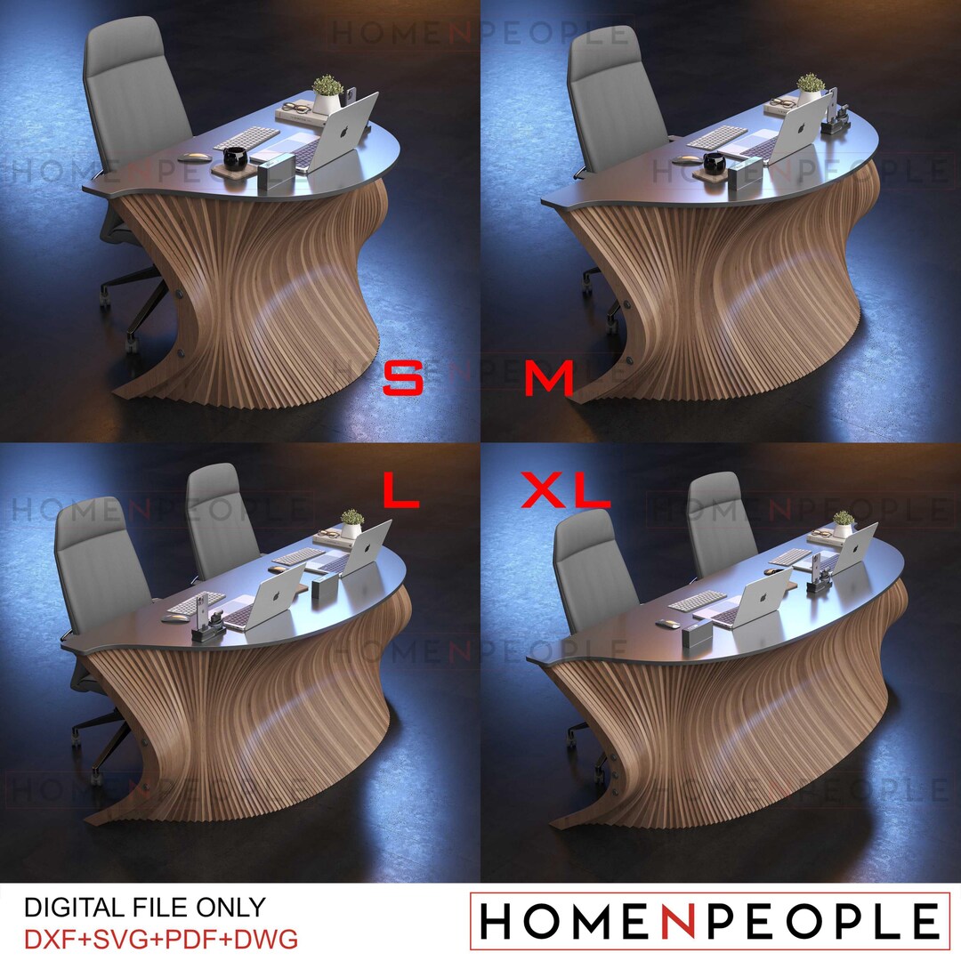 Parametric Reception Desk A-11 / Cnc Files for Cutting / Modern Wooden ...