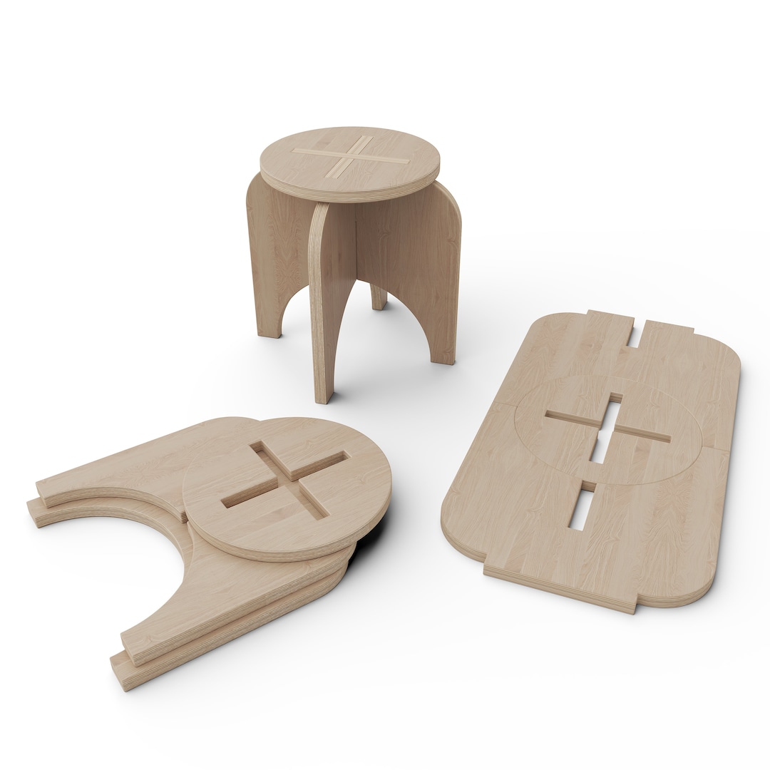 Flat Pack Stool A-1 / CNC Files for Cutting - Etsy