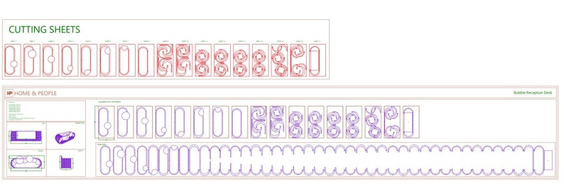 Parametric Reception Desk A-3a / Cnc Files for Cutting / Bubble Front ...