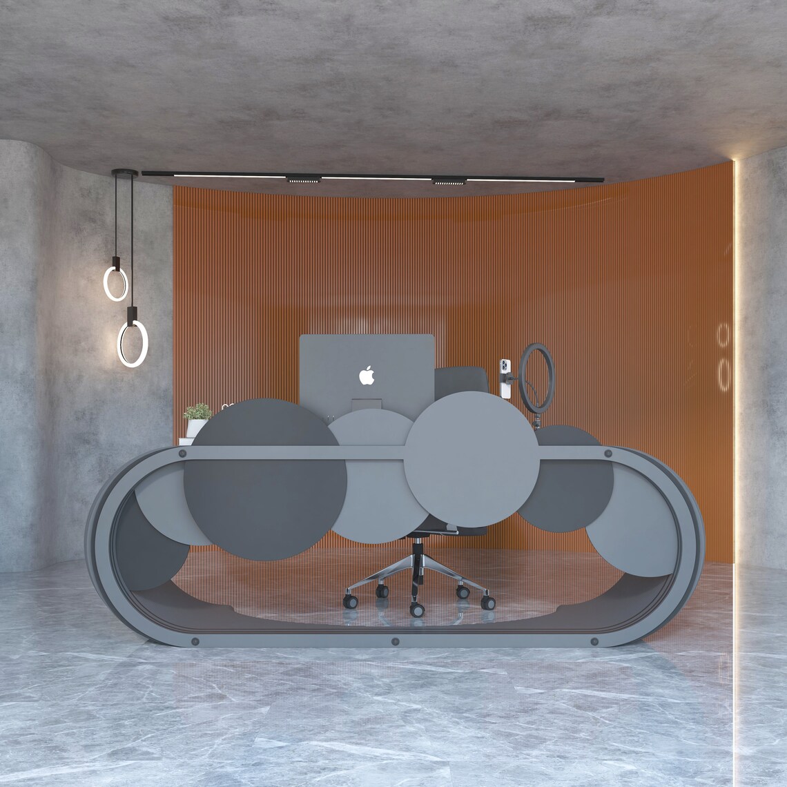 Parametric Reception Desk A-3a / Cnc Files for Cutting / Bubble Front ...