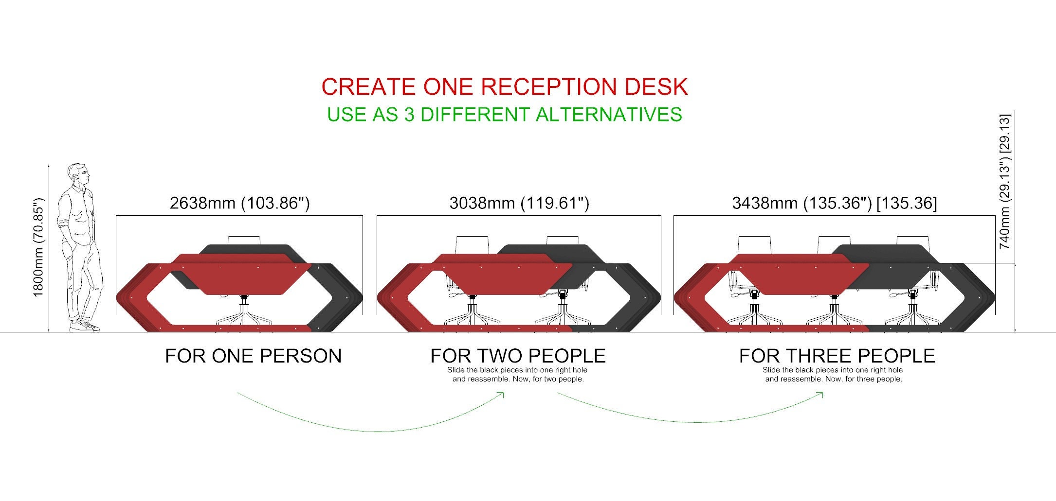 Parametric Reception Desk A-5 / Cnc Files for Cutting / Elegant and ...