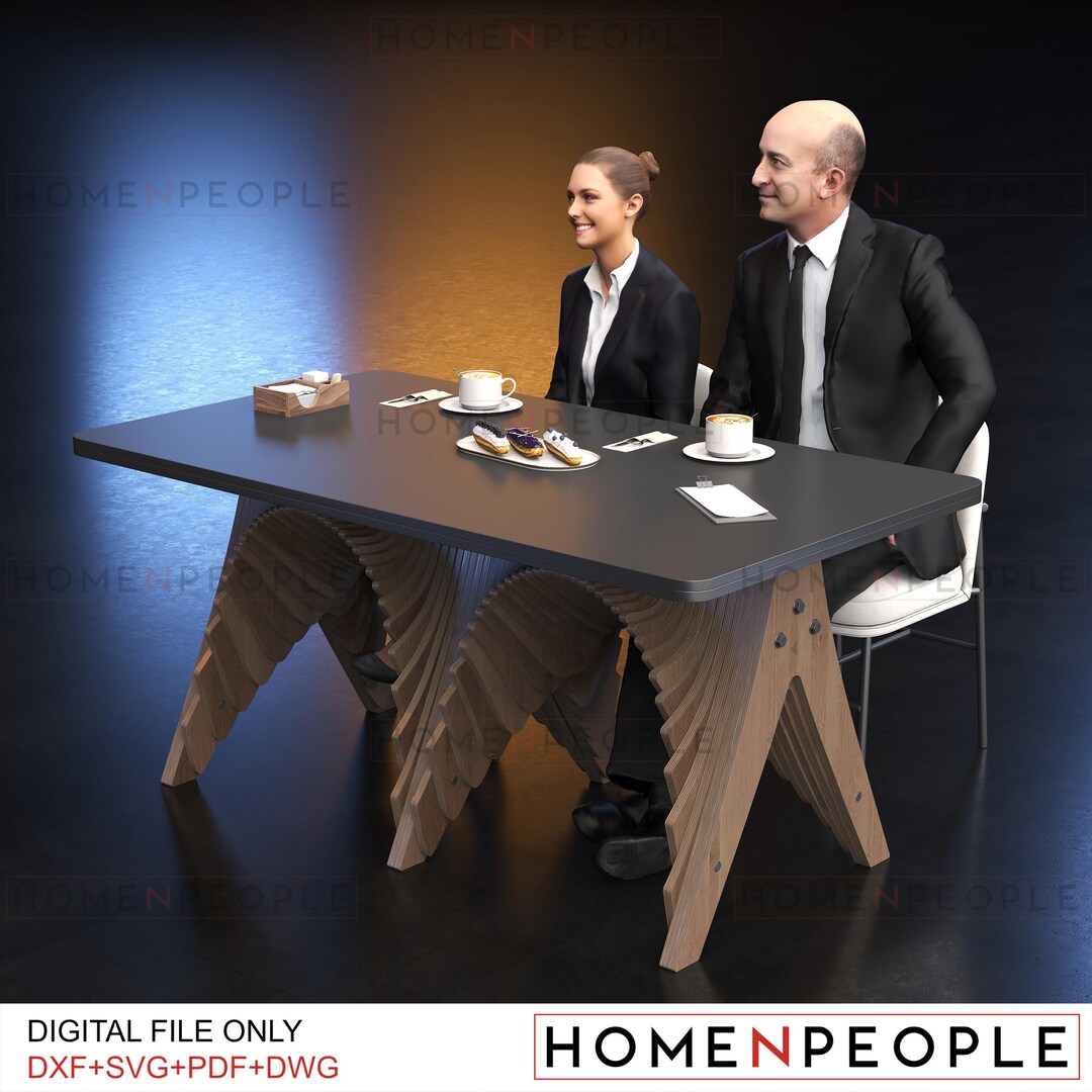 Parametric Dining Table A-3 / CNC Files for Cutting / Plywood Laser ...