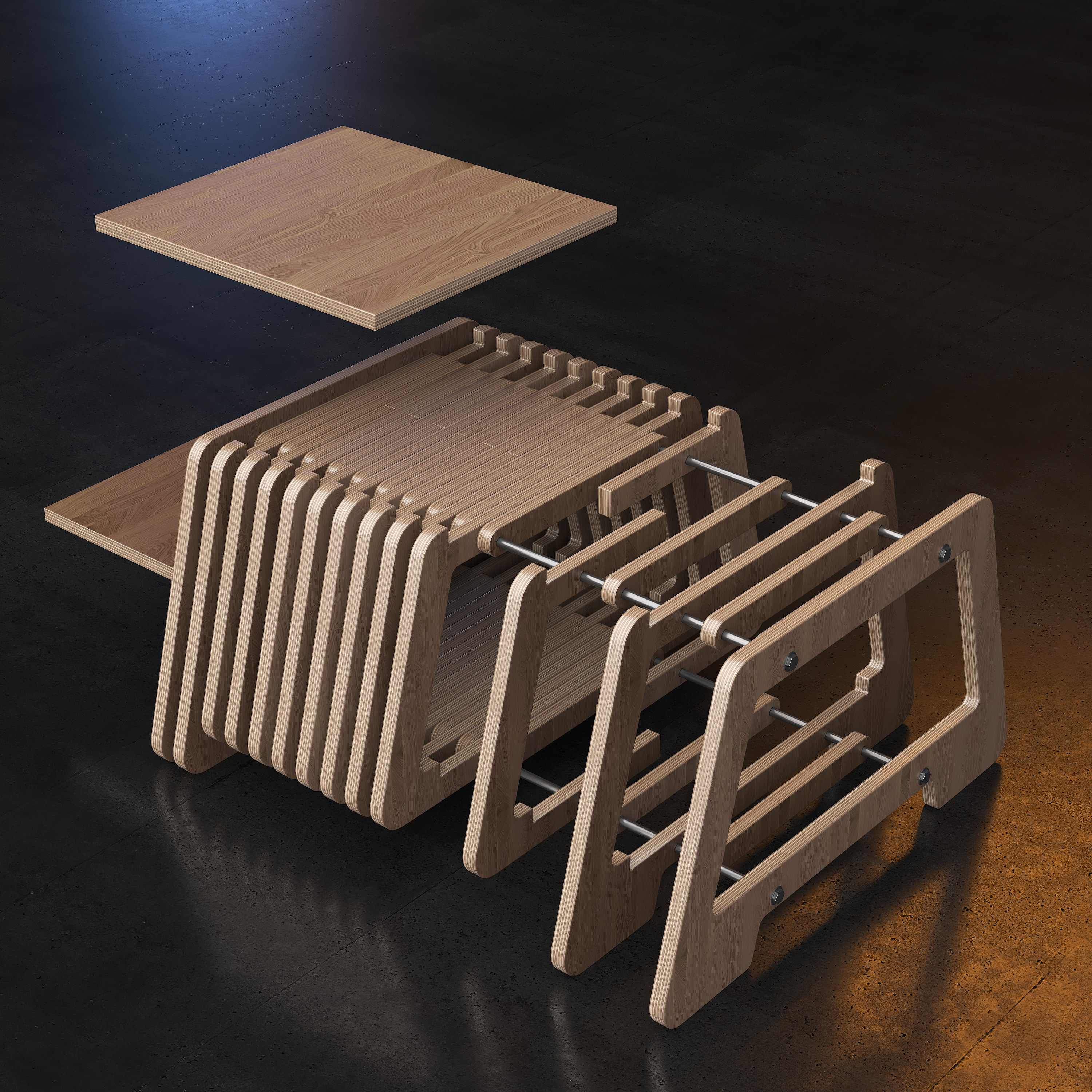 Parametric Coffee Table A-2 / CNC Files for Cutting / Plywood Laser ...