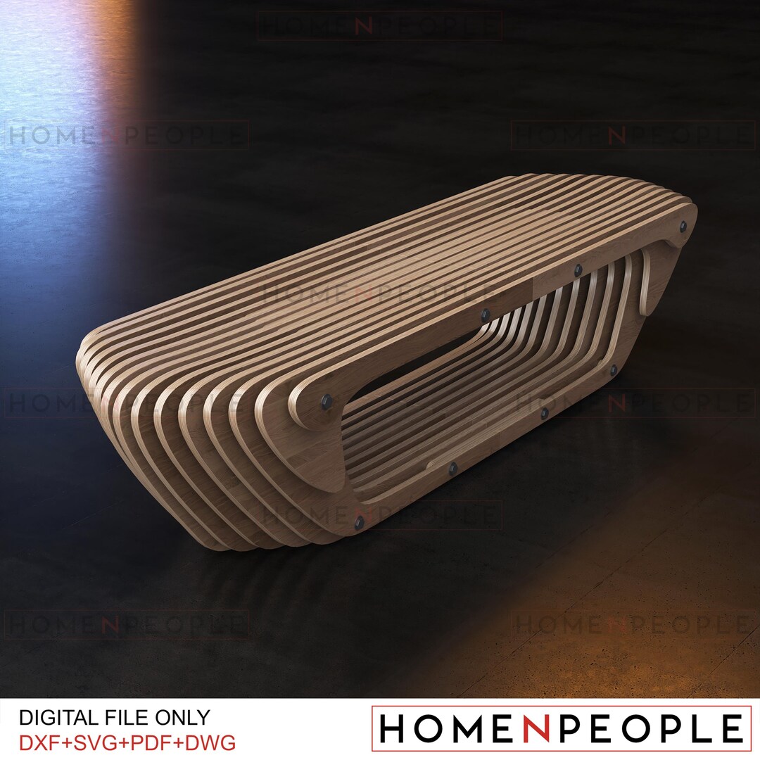 Parametric Bench A-3 / Cnc Files for Cutting / Parametric DXF / Wooden ...