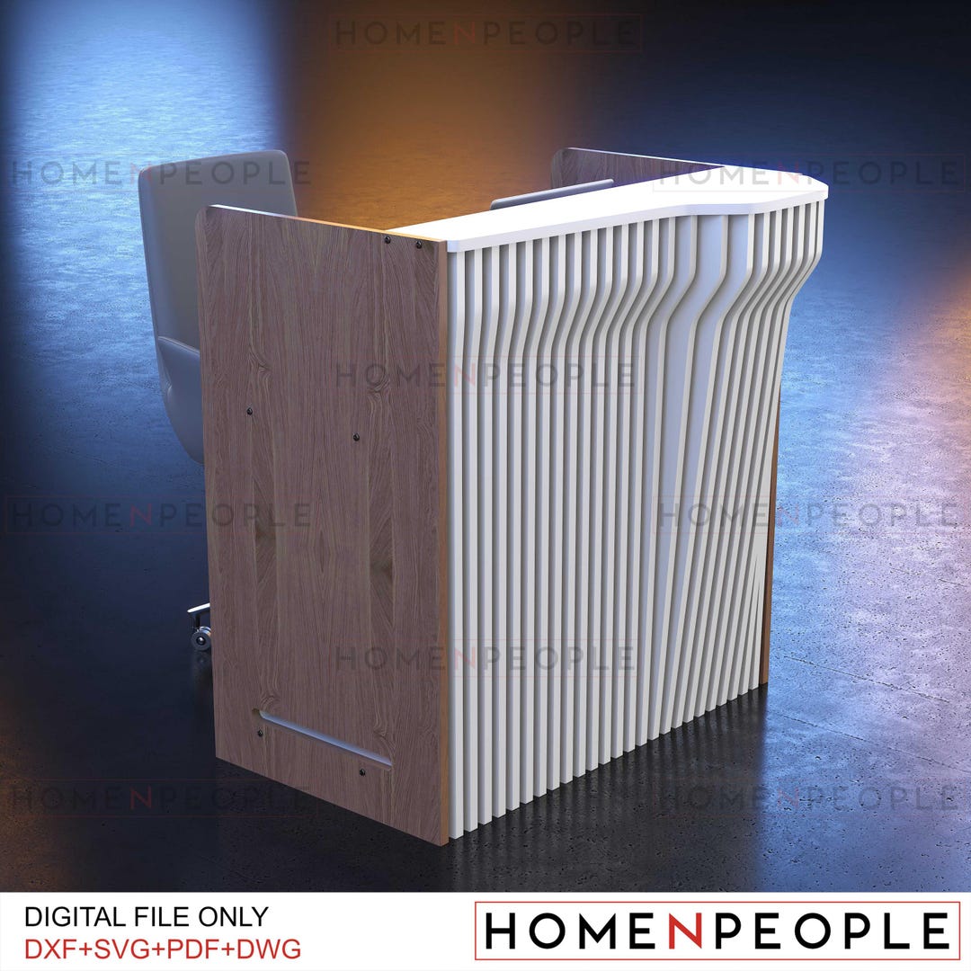 Parametric Reception Desk B-5abc / Cnc Files for Cutting / Modern ...