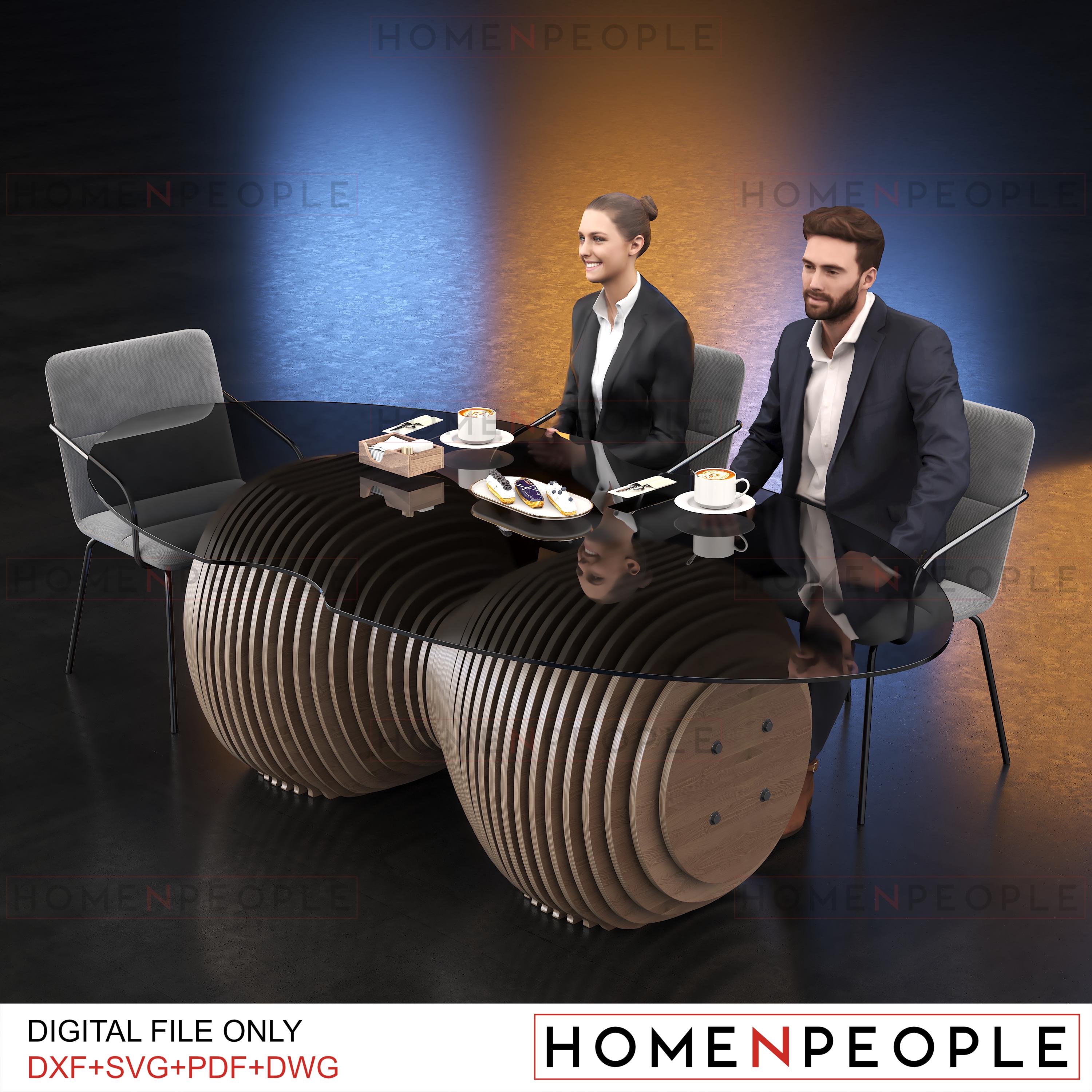 Parametric Dining Table A-7 / CNC Files for Cutting / Plywood Laser ...