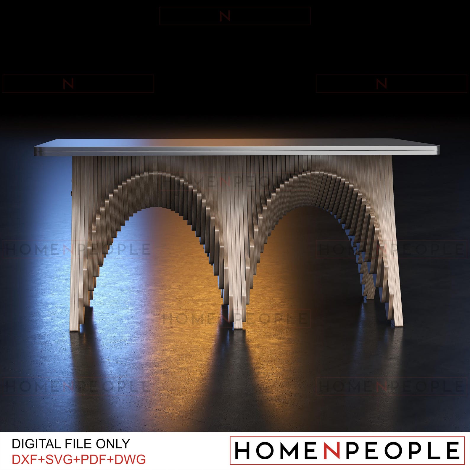 Parametric Dining Table A-3 / CNC Files for Cutting / Plywood Laser ...