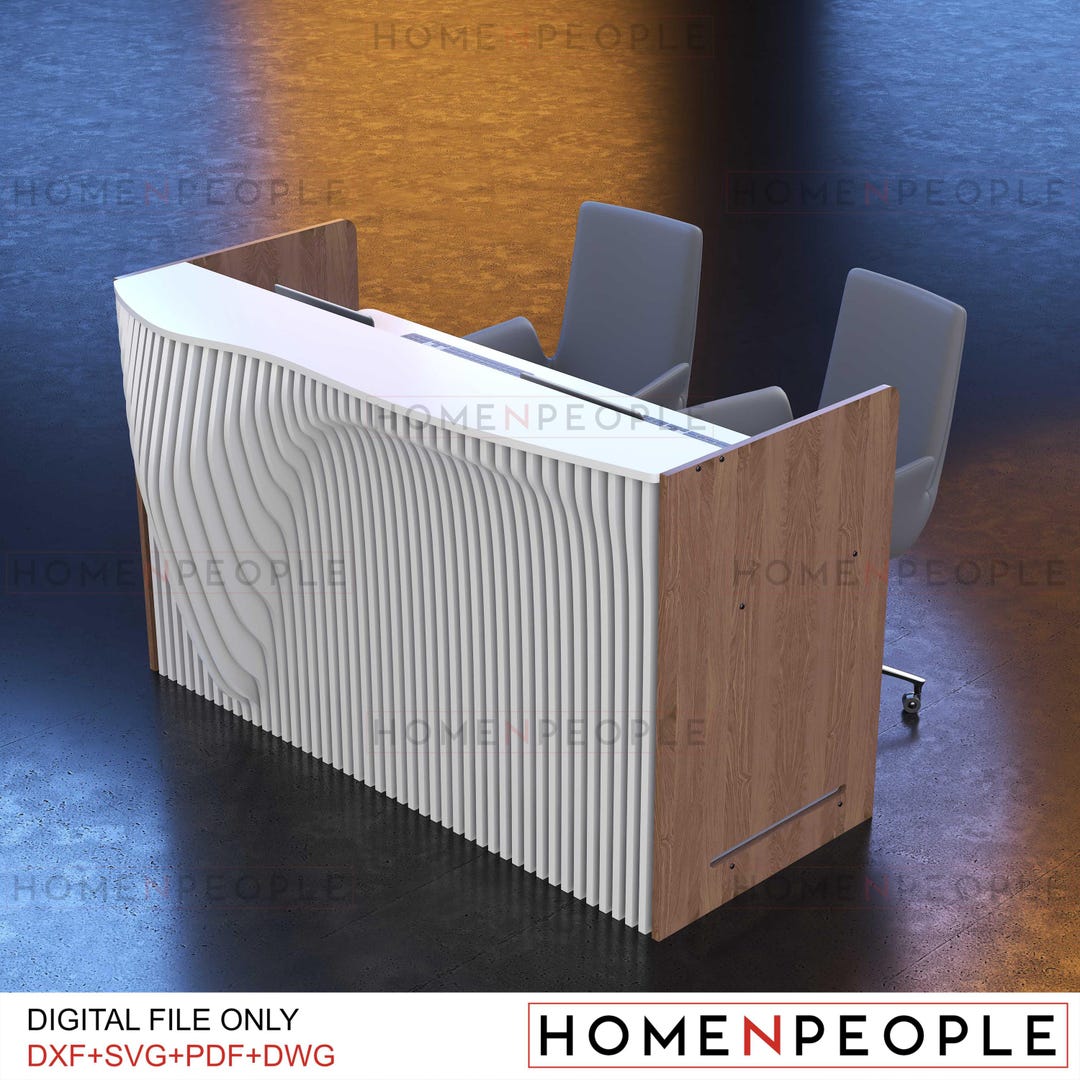 Parametric Reception Desk B-3cde / Cnc Files for Cutting / Modern ...
