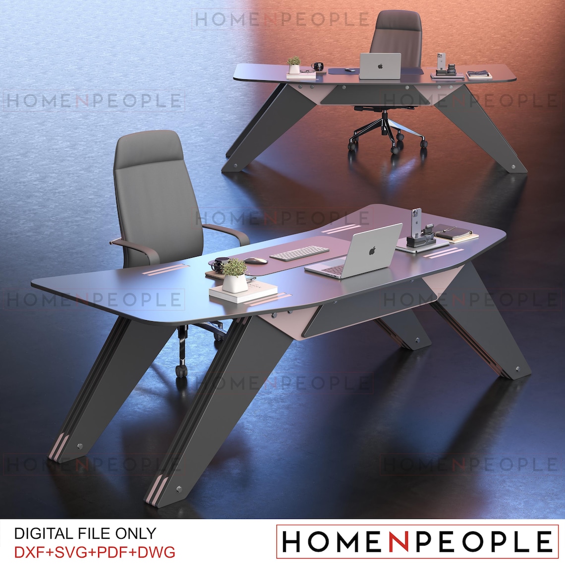 Parametric Reception Desk A-6 / Cnc Files for Cutting / Wooden Office ...