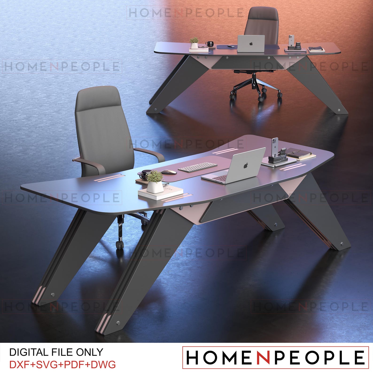 Parametric Reception Desk A-6 / Cnc Files for Cutting / Wooden Office ...