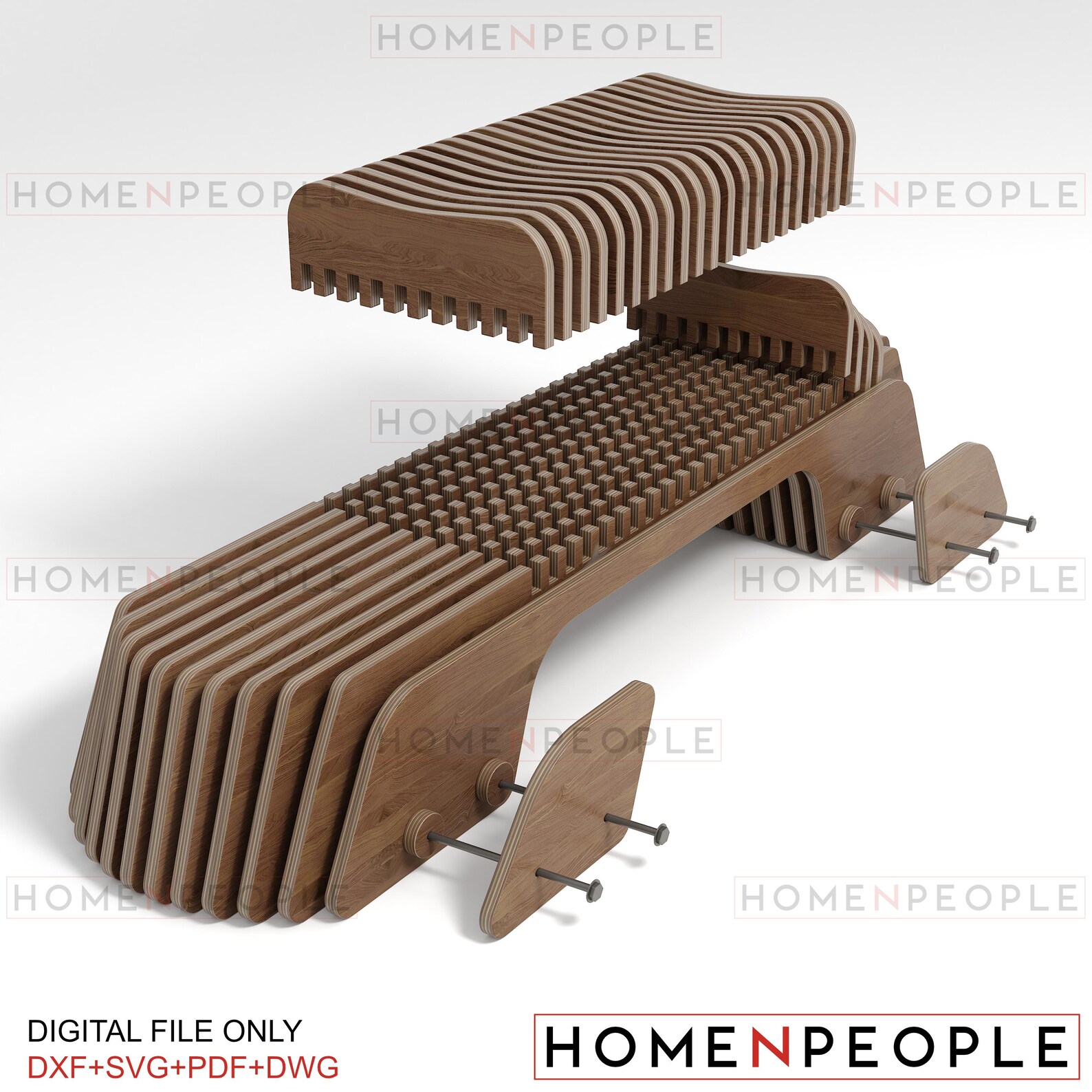 Parametric Bench 7 / Parametric Wooden Seat / CNC Files for Cutting - Etsy