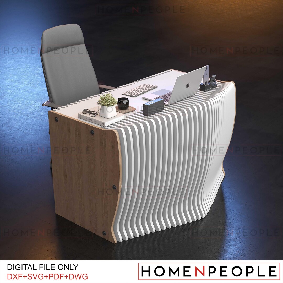 Parametric Reception Desk A-10a / Cnc Files for Cutting / Modern Wooden ...