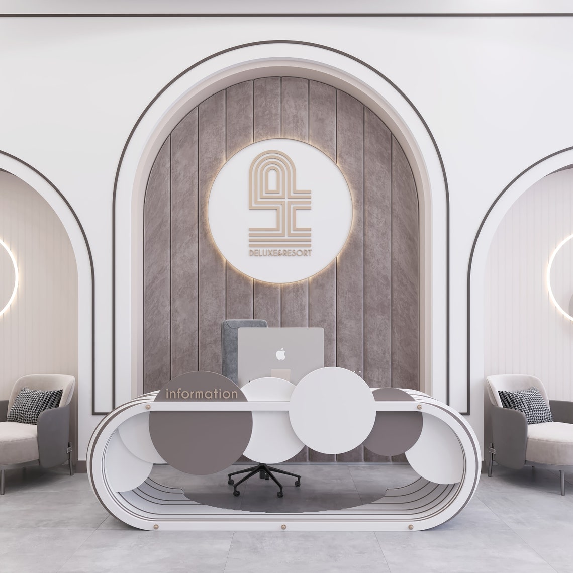 Parametric Reception Desk A-3a / Cnc Files for Cutting / Bubble Front ...