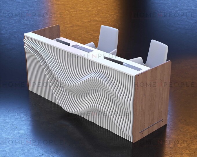Parametric Reception Desk B-9cde / Cnc Files for Cutting / Modern ...