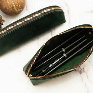 Custom Leather Pencil Case, Personalized Pencil Organizer, Monogrammed ...