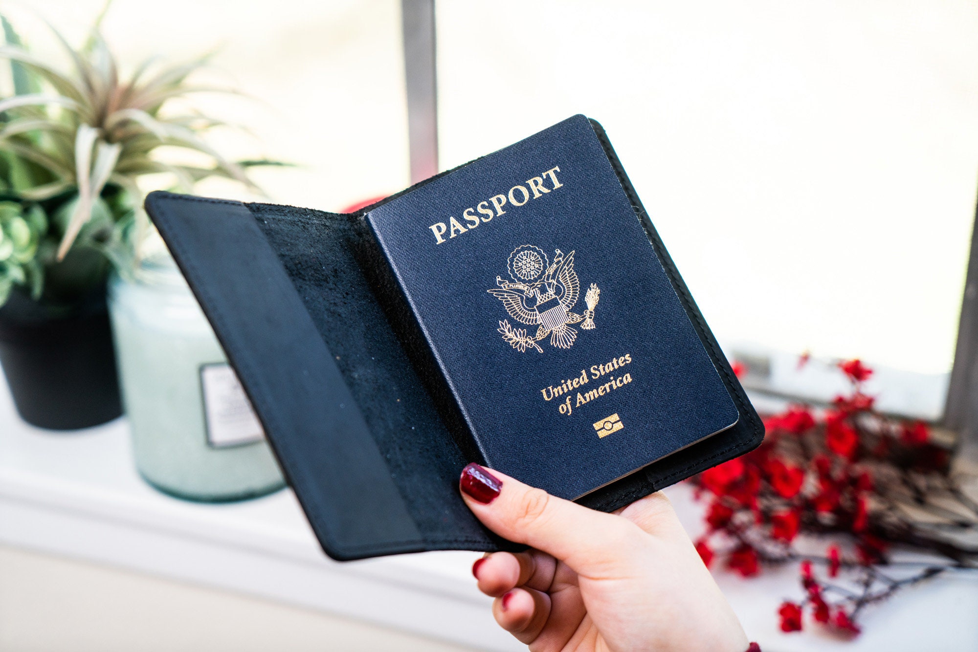 US Stamp Passport Cover Personalized , Personalized Leather Passport ...