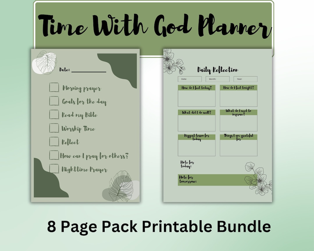 Time With God Daily Planner and Checklist for Prayer and Goals for the ...